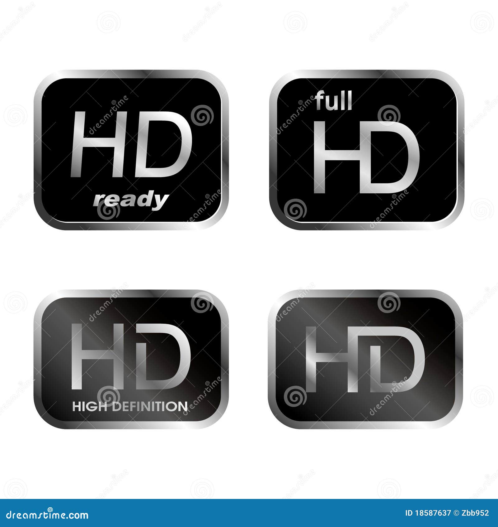 Iconos de HD - botones ilustración del vector. Ilustración de colorido ...