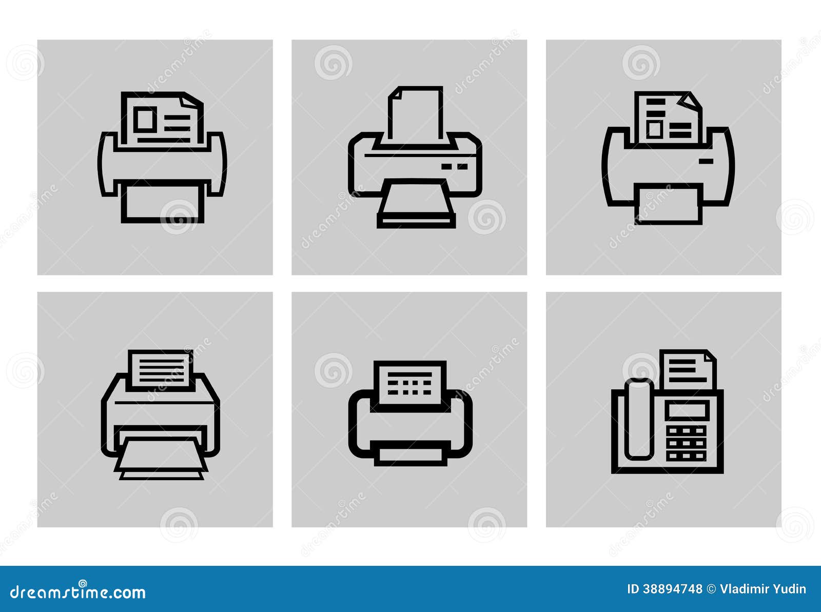 Iconos de impresora ilustración del vector. Ilustración de dispositivo ...