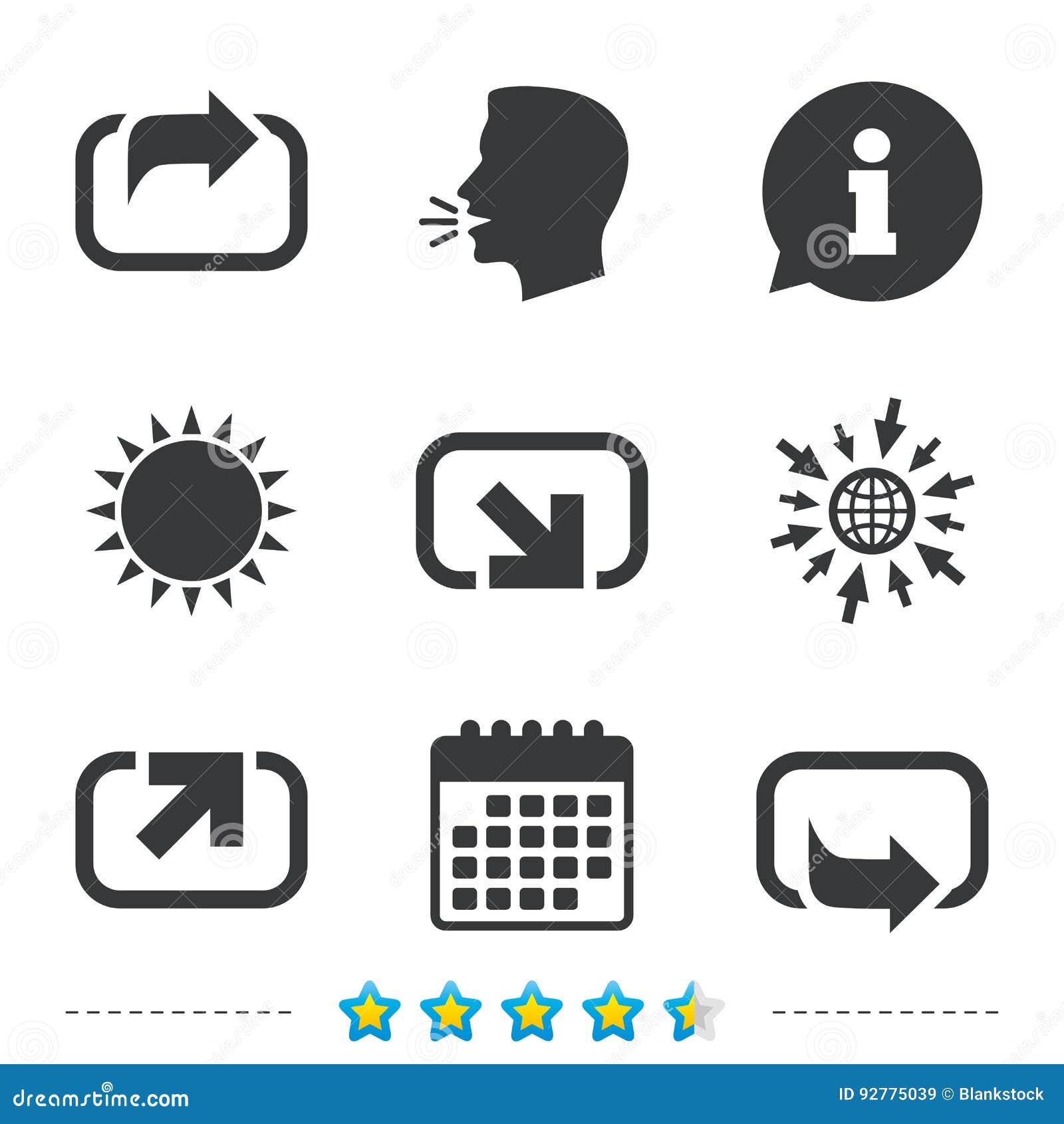 Iconos De La Acción Símbolos De La Parte Ilustración del Vector ...