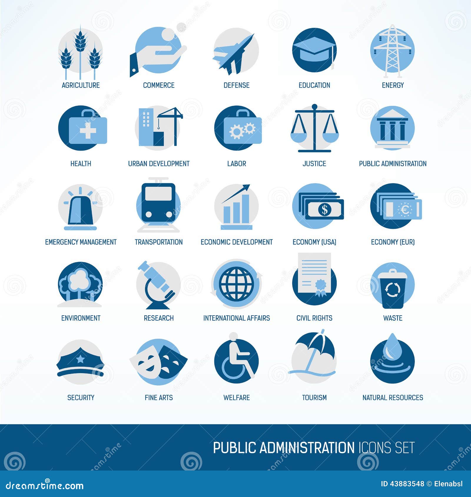 Iconos De La Administración Pública Ilustración del Vector - Imagen ...