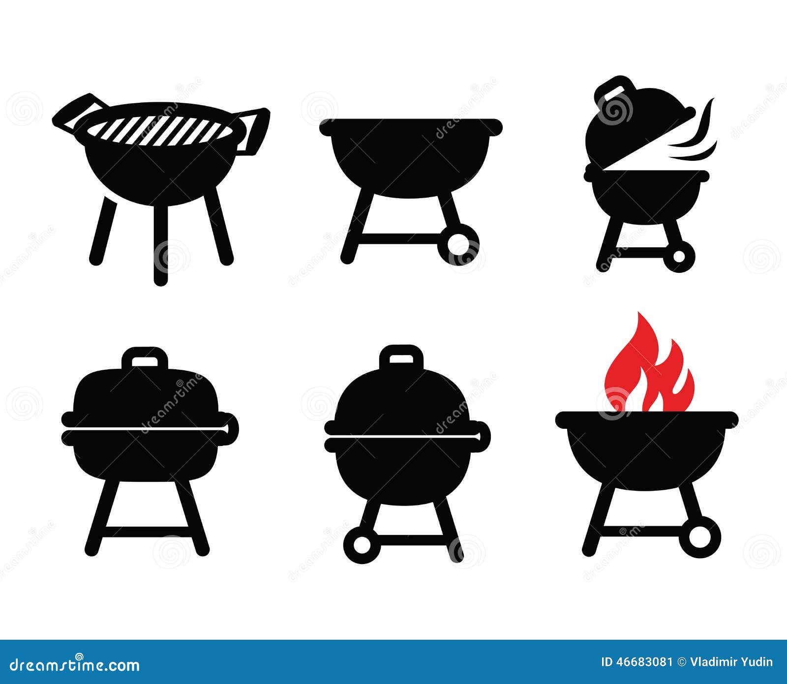 Iconos de la barbacoa ilustración del vector. Ilustración de conjunto ...