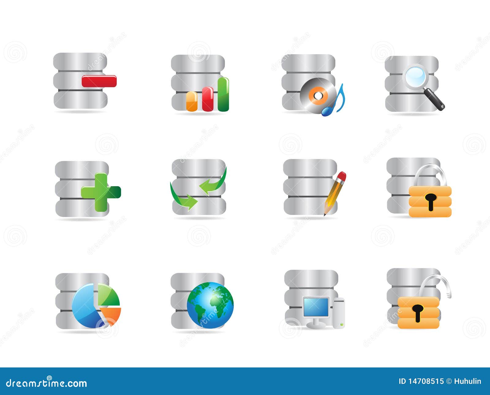 Iconos de la base de datos ilustración del vector. Ilustración de ...