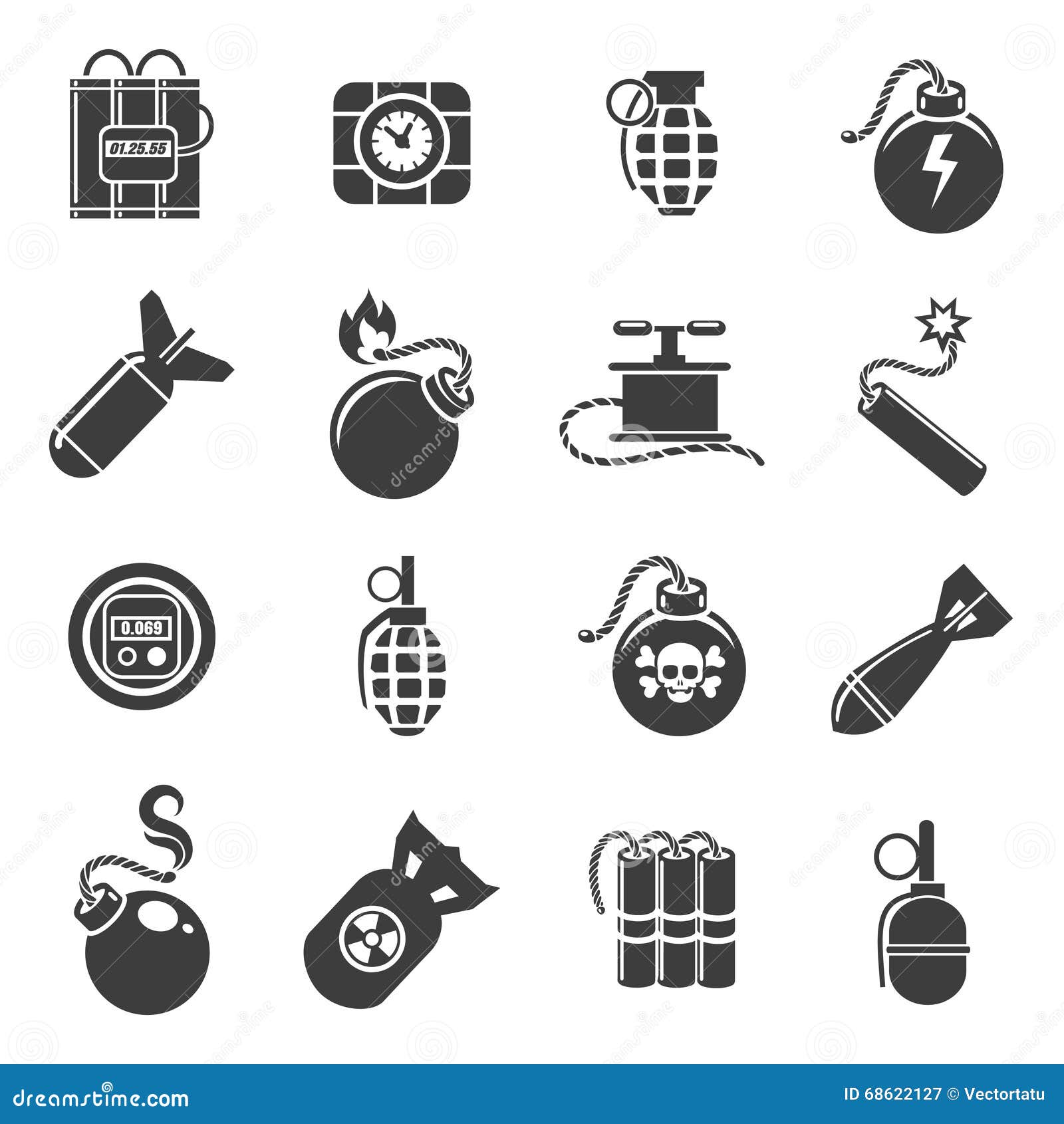 Iconos De La Bomba Y De Los Explosivos Ilustración del Vector ...