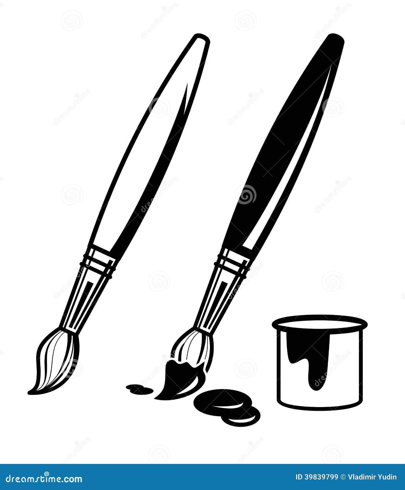 Iconos de la brocha ilustración del vector. Ilustración de acuarela ...