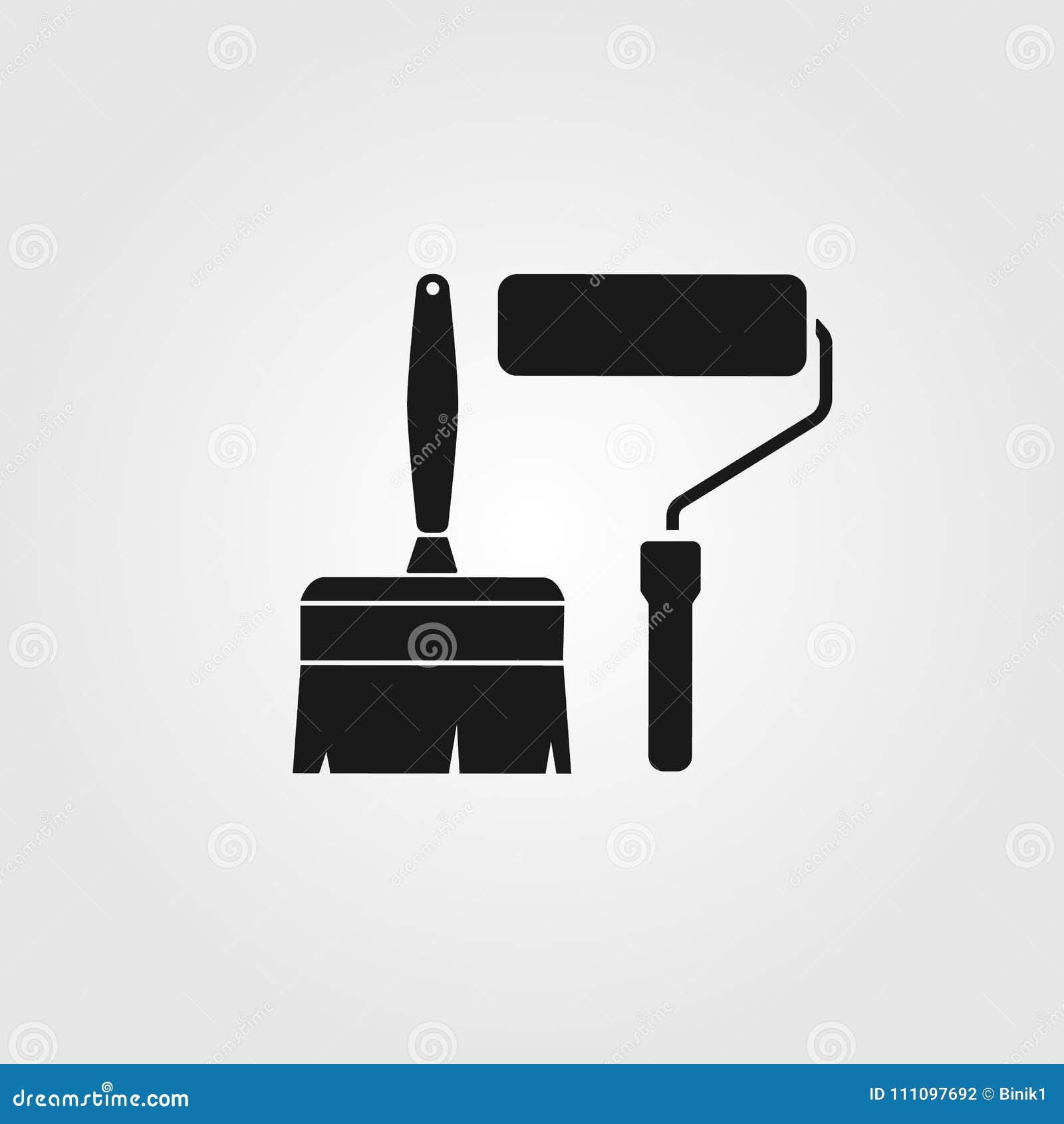 Iconos De La Brocha Y Del Rodillo Del Vector Ilustración del Vector ...