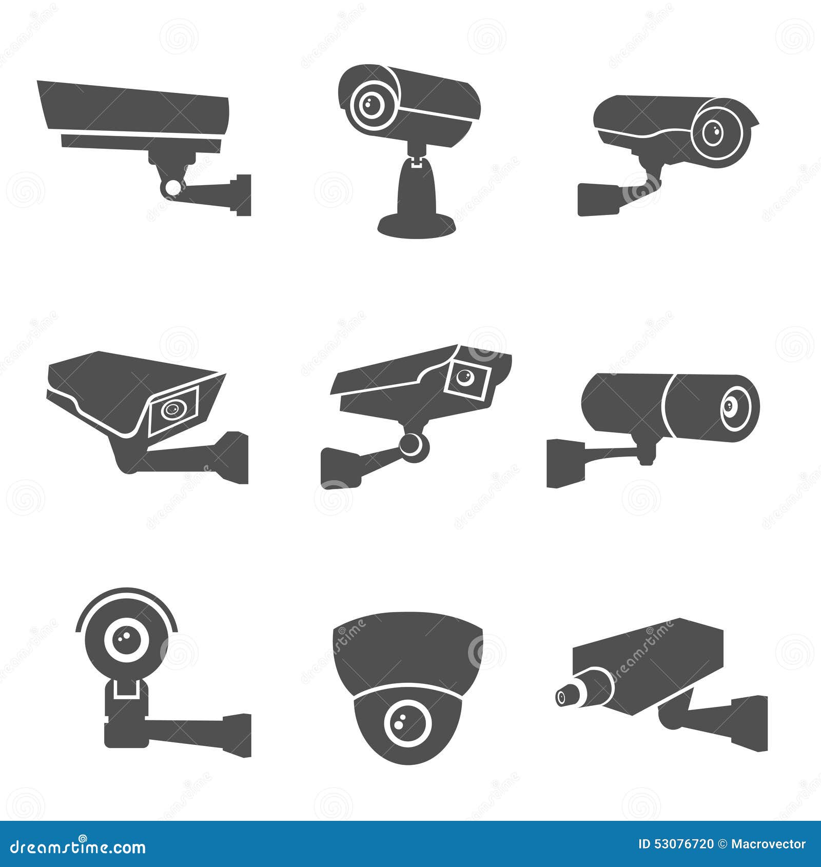 Iconos De La Cámara De Vigilancia Ilustración del Vector - Ilustración ...