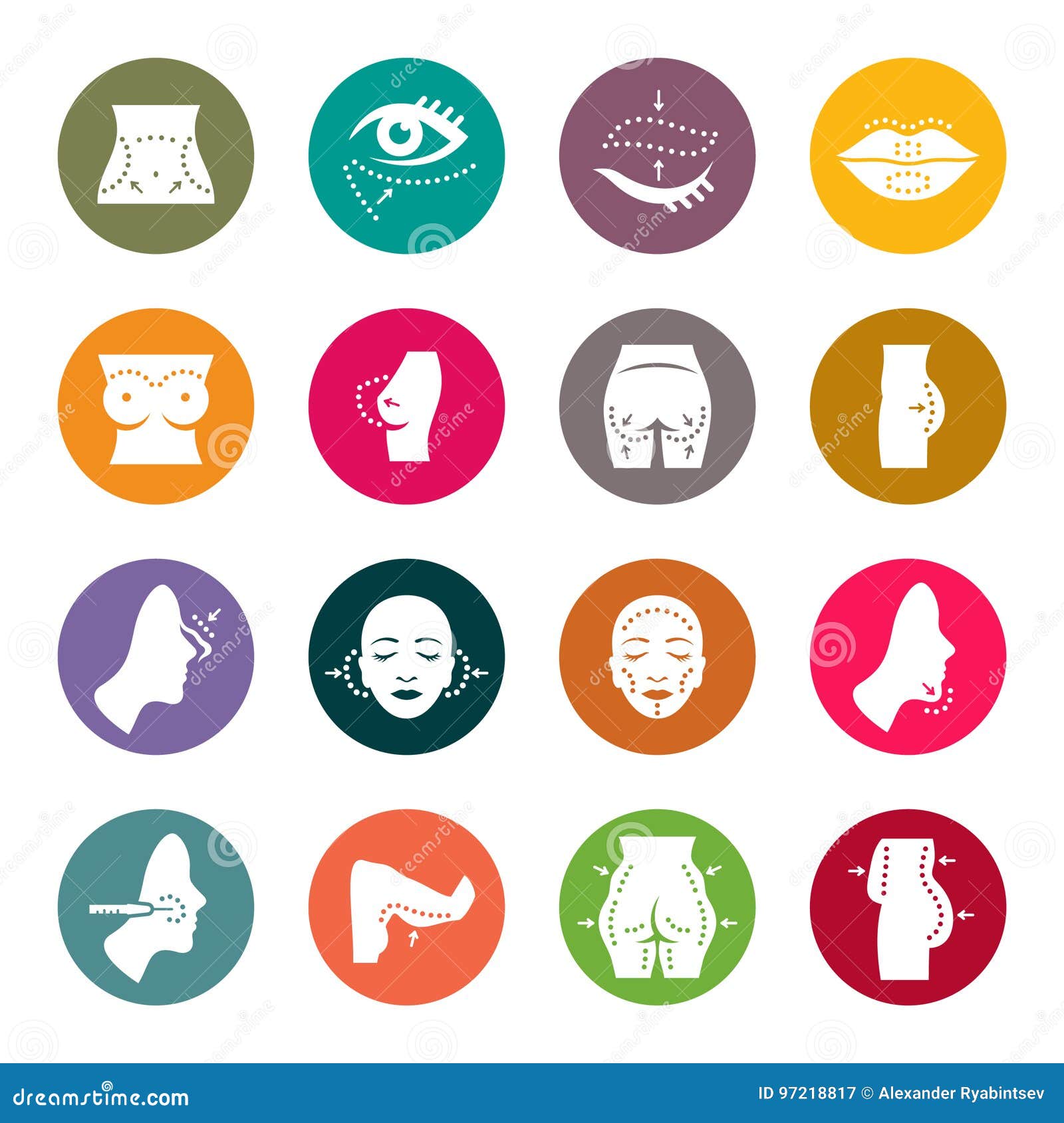 Iconos De La Cirugía Plástica Ilustración del Vector - Ilustración de ...