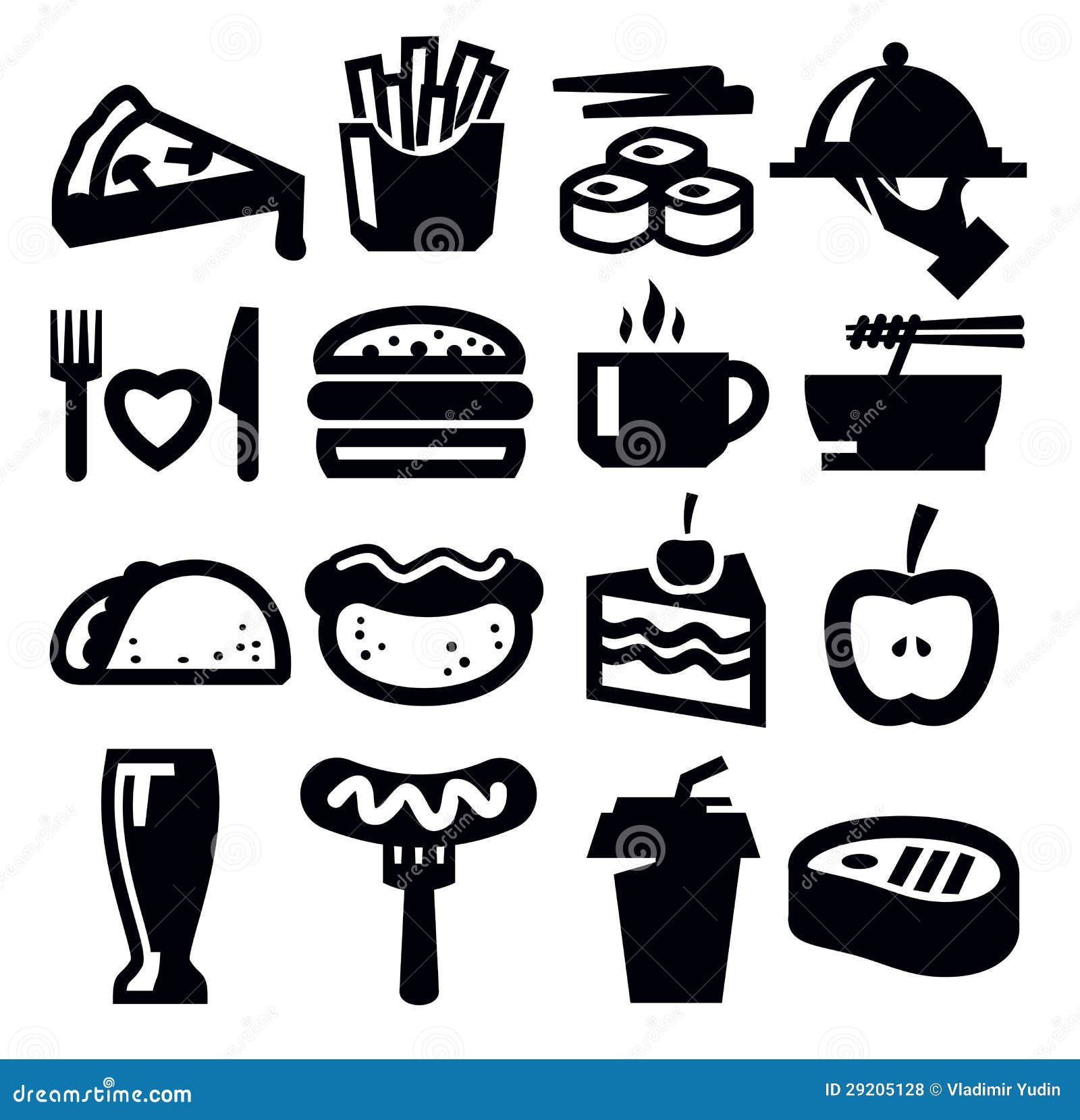Iconos de la comida ilustración del vector. Ilustración de pastas ...