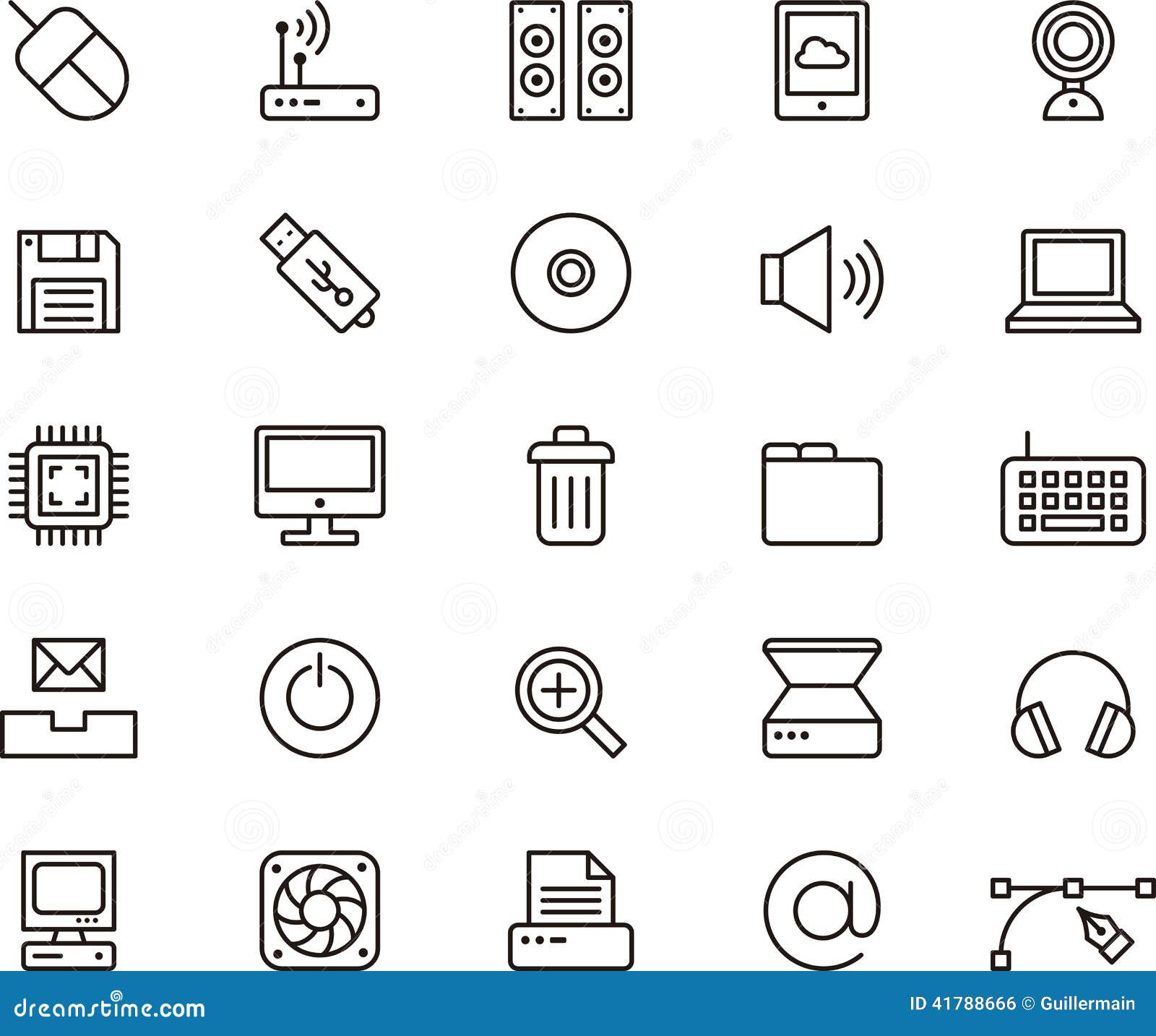 Iconos De La Computación Y De Las TIC Ilustración del Vector ...