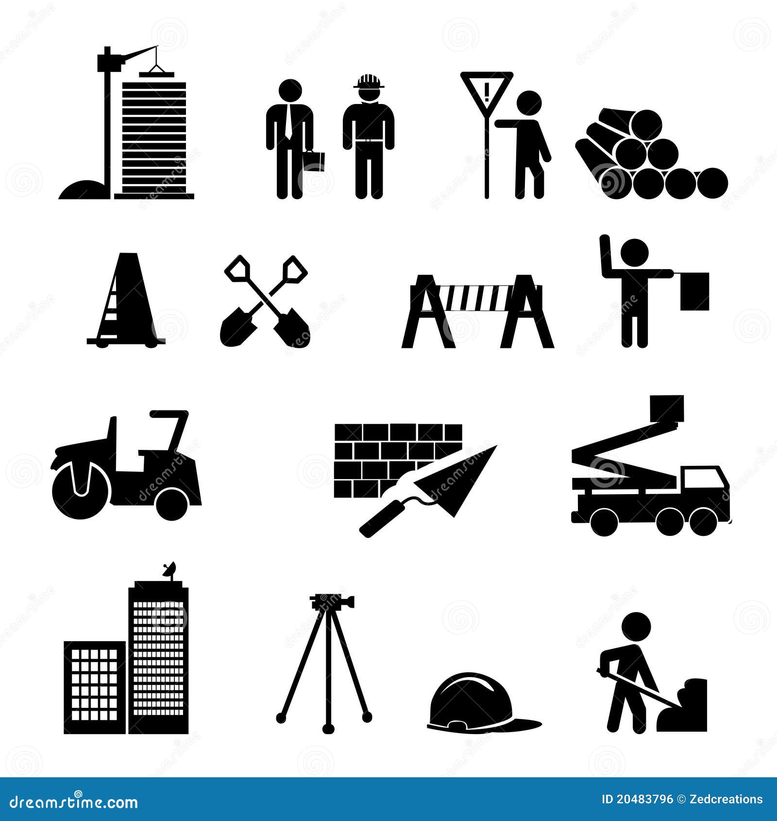 Iconos de la construcción. ilustración del vector. Ilustración de ...
