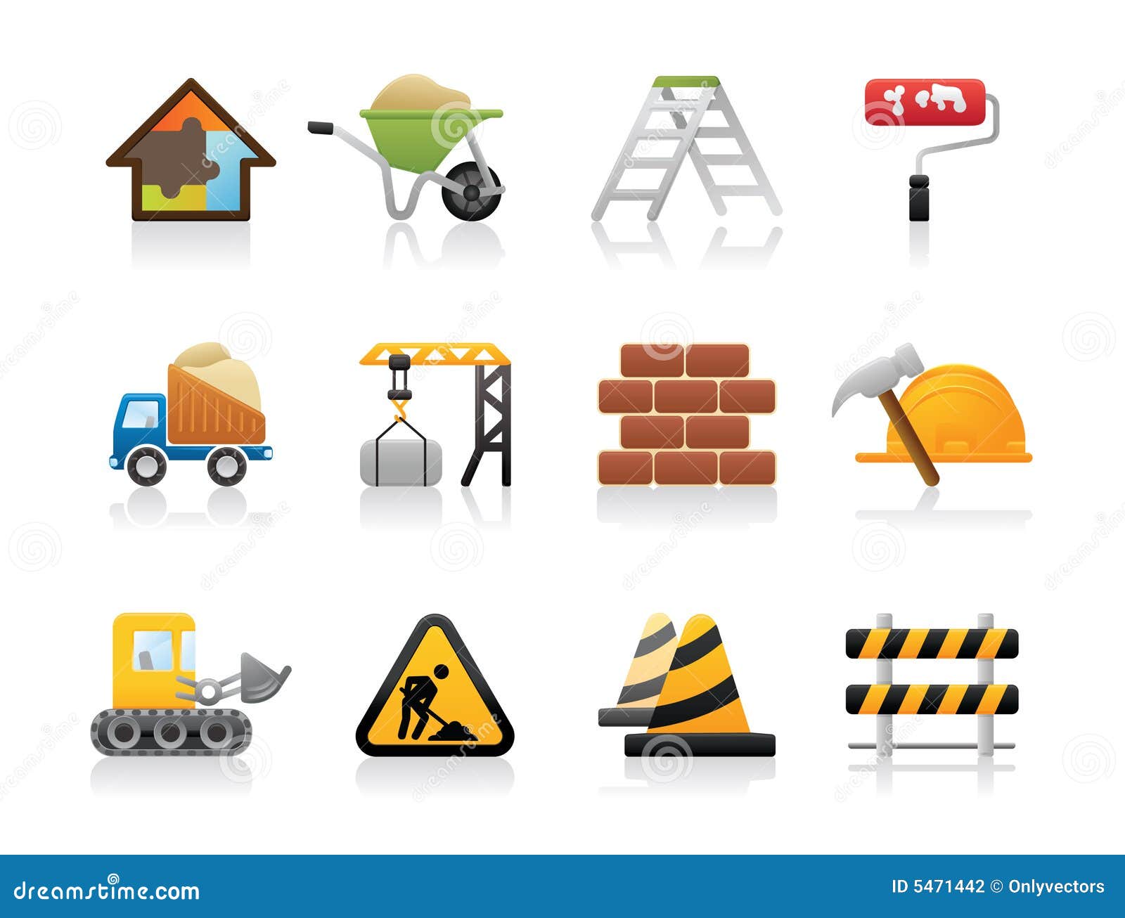 Iconos de la construcción stock de ilustración. Ilustración de claro ...