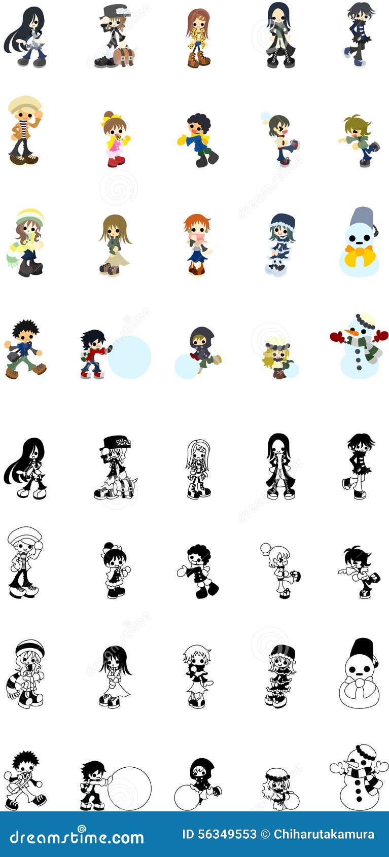 Iconos de la diversa gente ilustración del vector. Ilustración de lindo ...