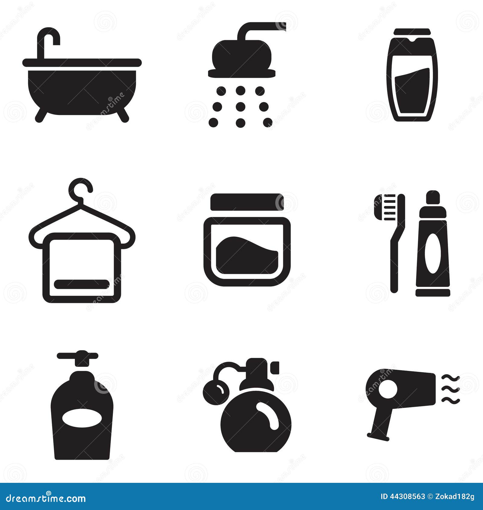 Iconos de la ducha ilustración del vector. Ilustración de cepillo ...