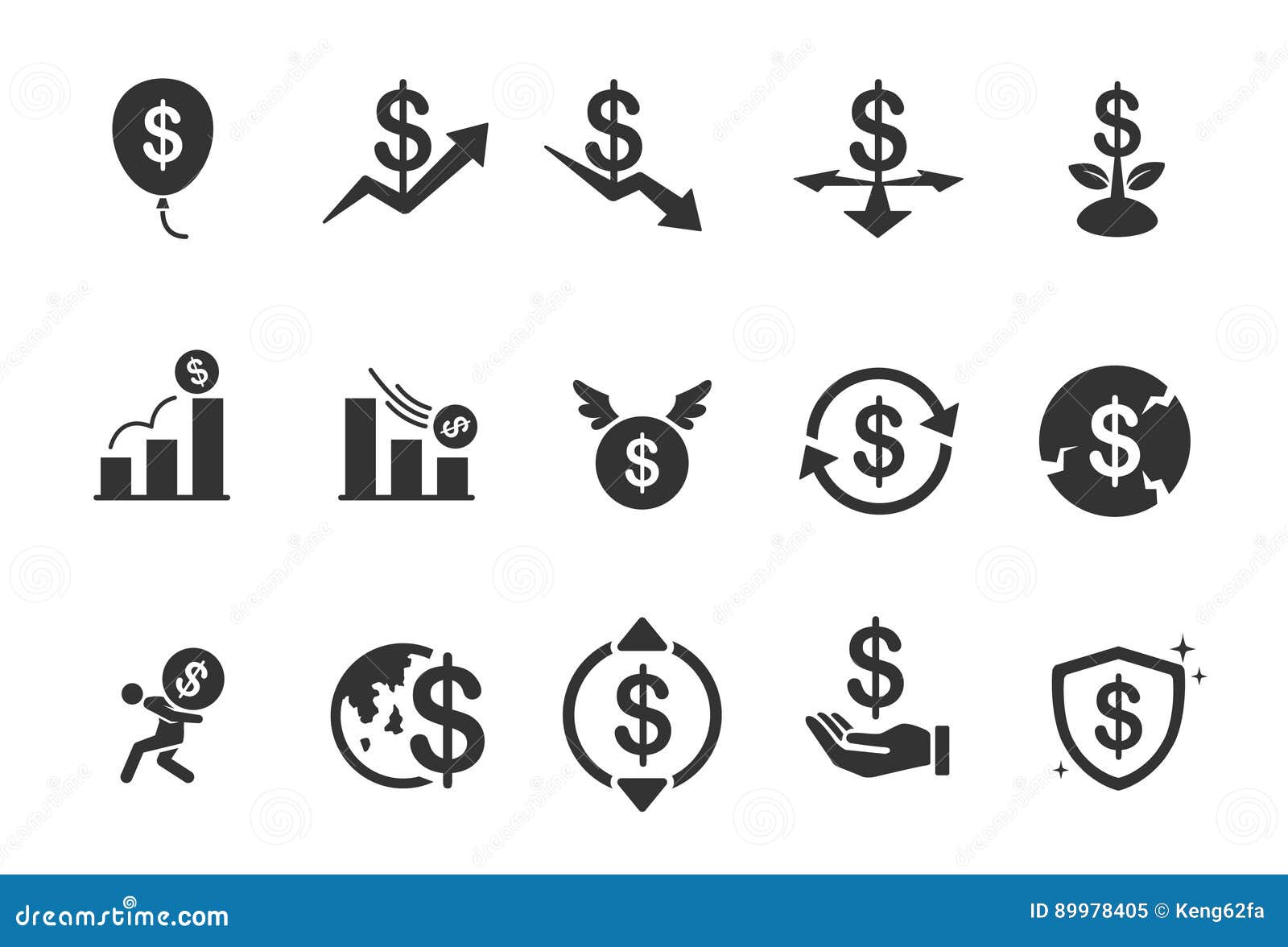 Iconos de la economía ilustración del vector. Ilustración de curiosidad ...