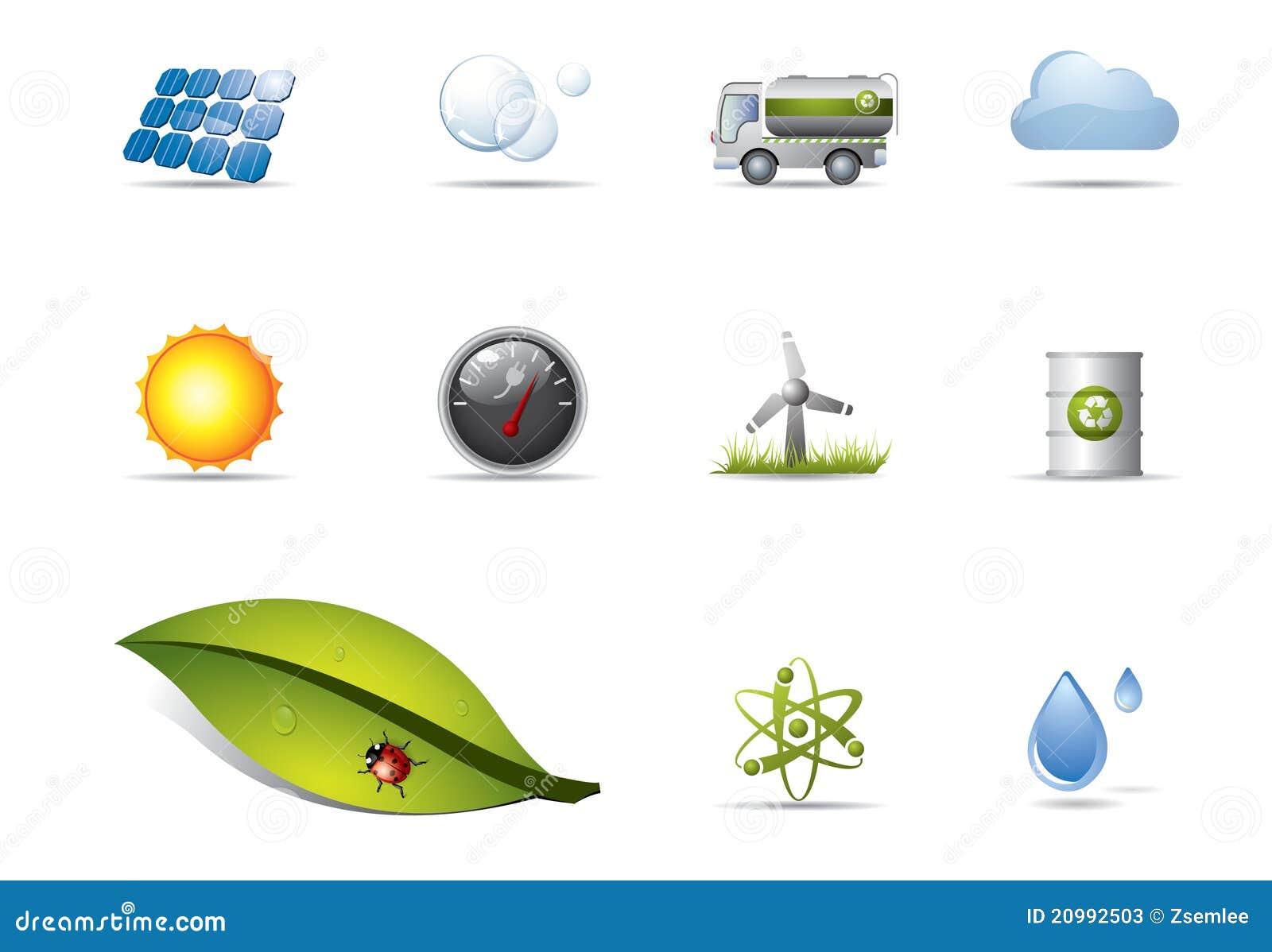 Iconos De La Energía Renovable Ilustración del Vector - Ilustración de ...