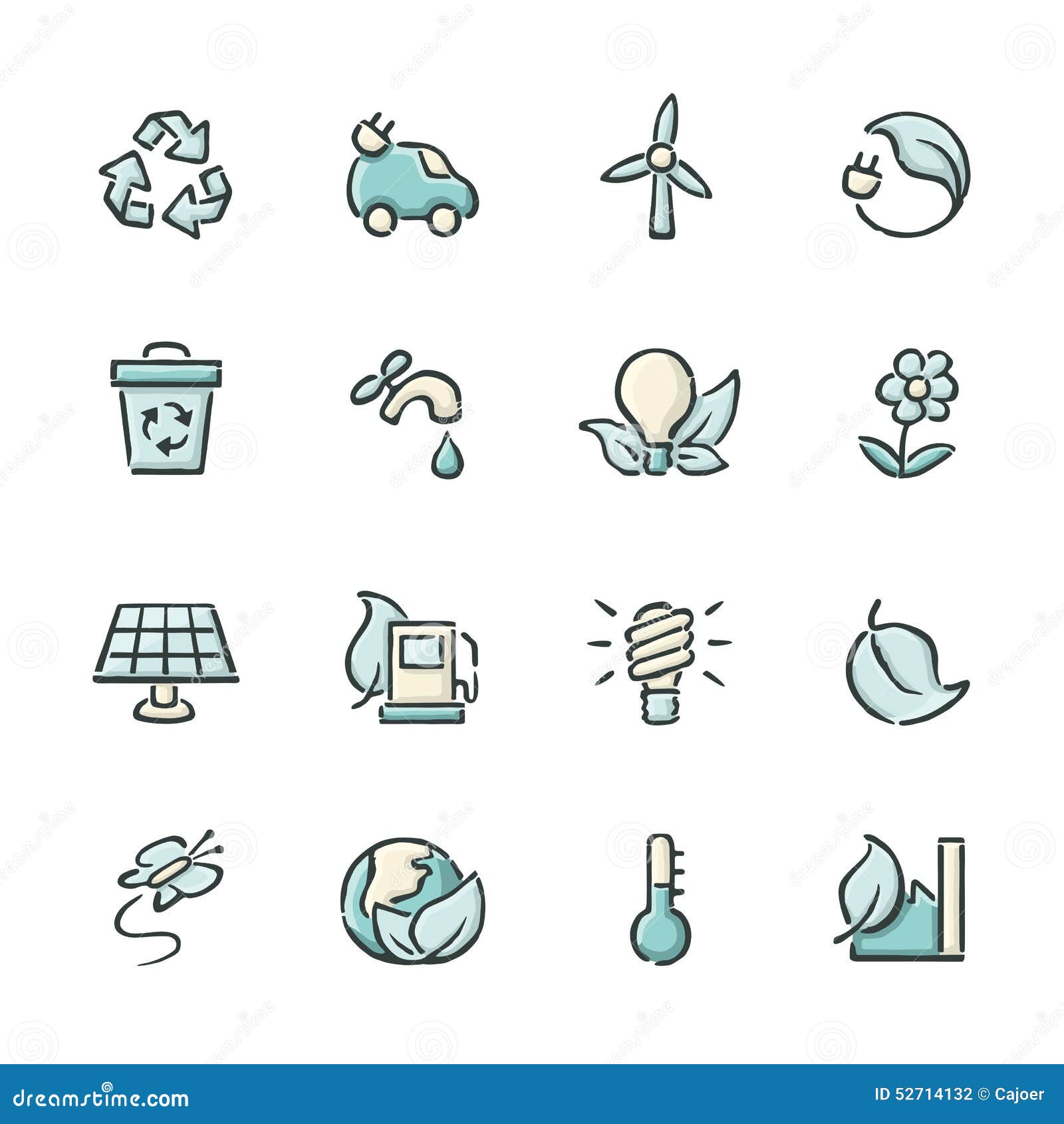 Iconos De La Energía Renovable Ilustración del Vector - Ilustración de ...