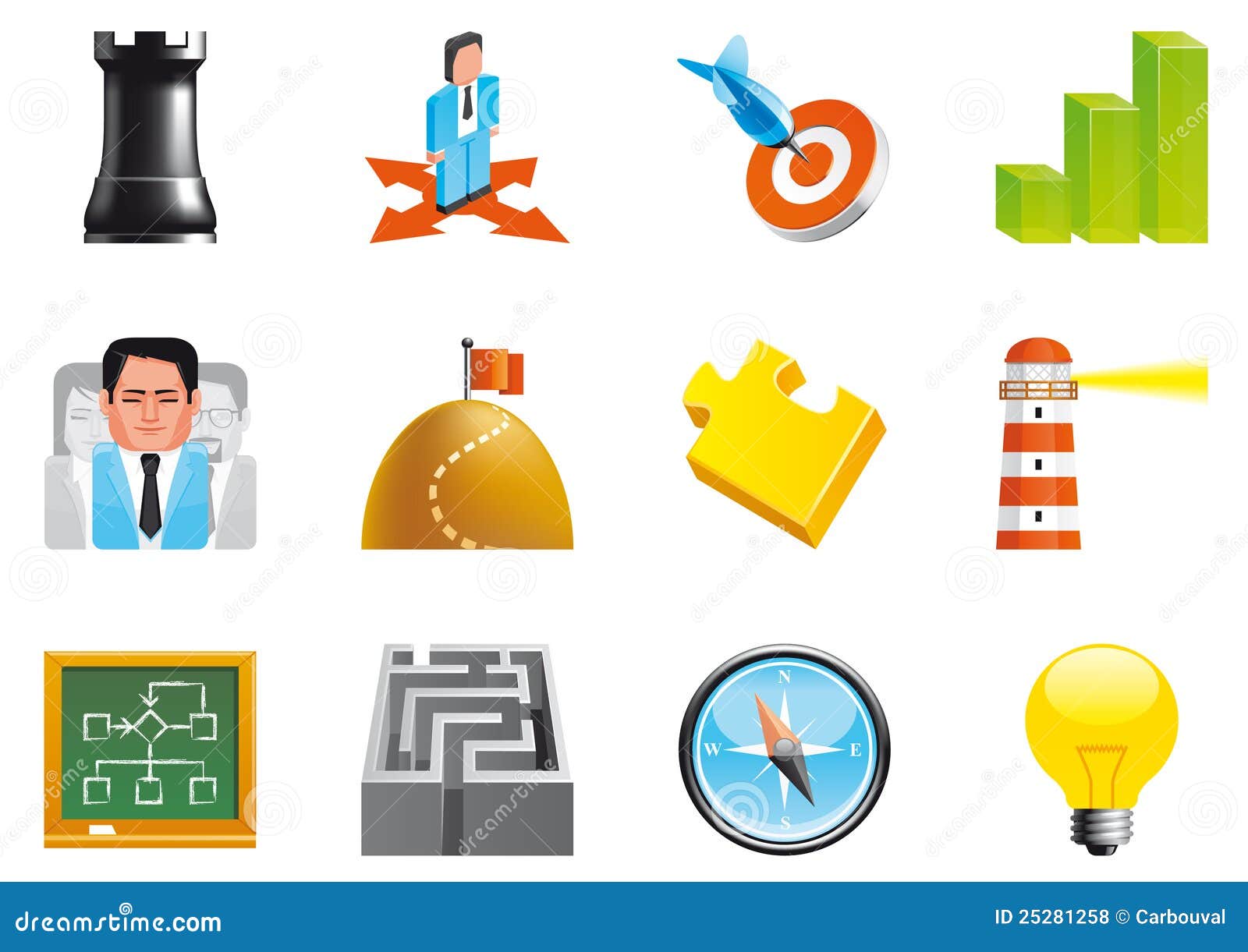 Iconos De La Estrategia Empresarial Ilustración del Vector ...