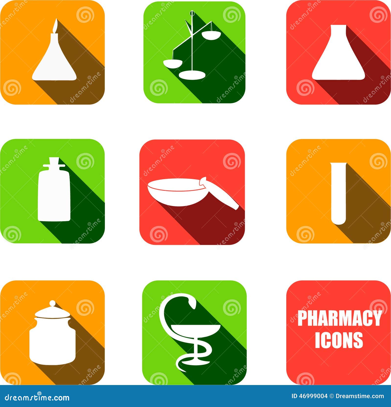 Iconos De La Farmacia Del Vector Ilustración del Vector - Ilustración ...
