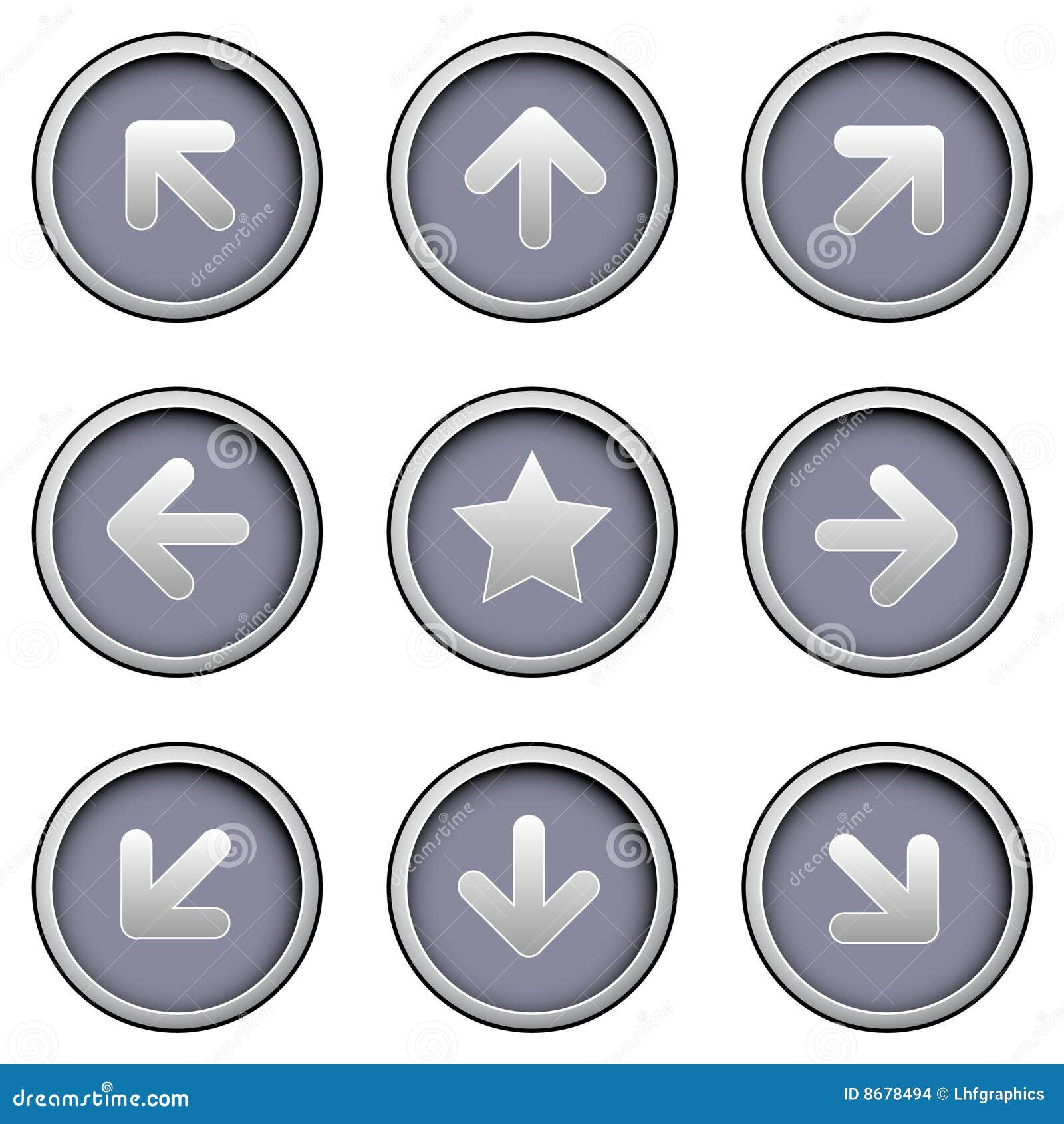 Iconos De La Flecha Direccional En Los Botones Modernos Del Vector ...