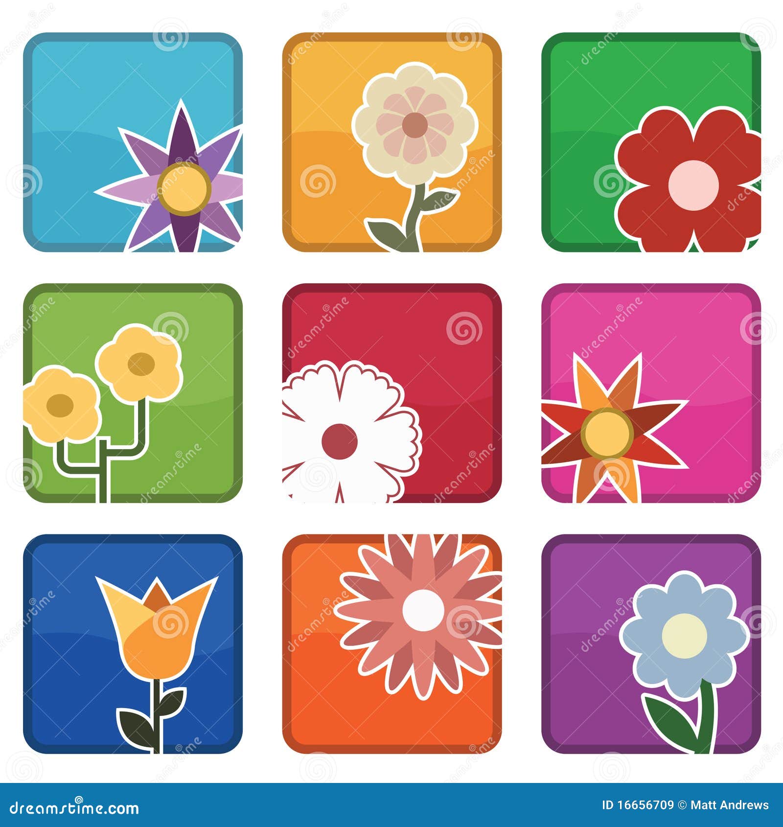 Iconos de la flor ilustración del vector. Ilustración de estilizado ...