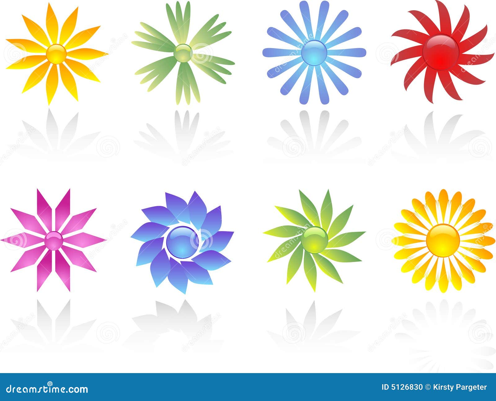 Iconos de la flor ilustración del vector. Ilustración de flores - 5126830