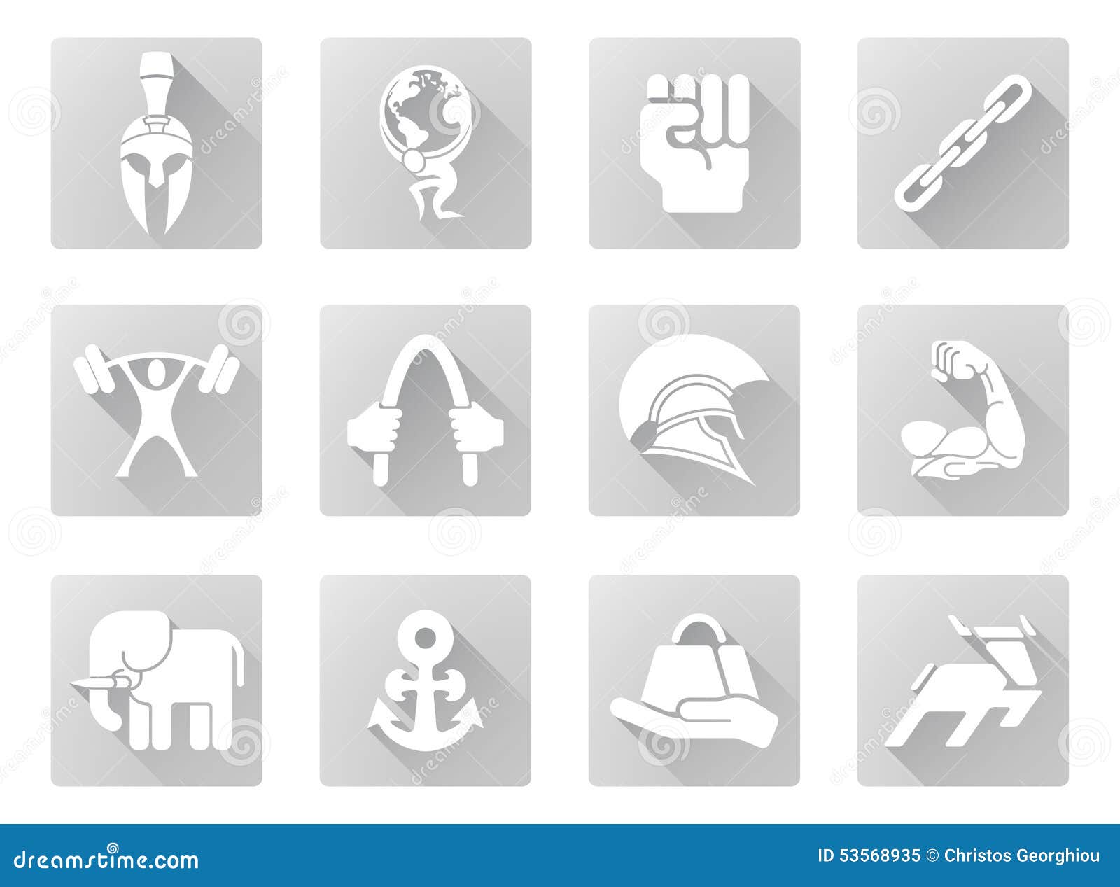 Iconos de la fuerza ilustración del vector. Ilustración de vector ...