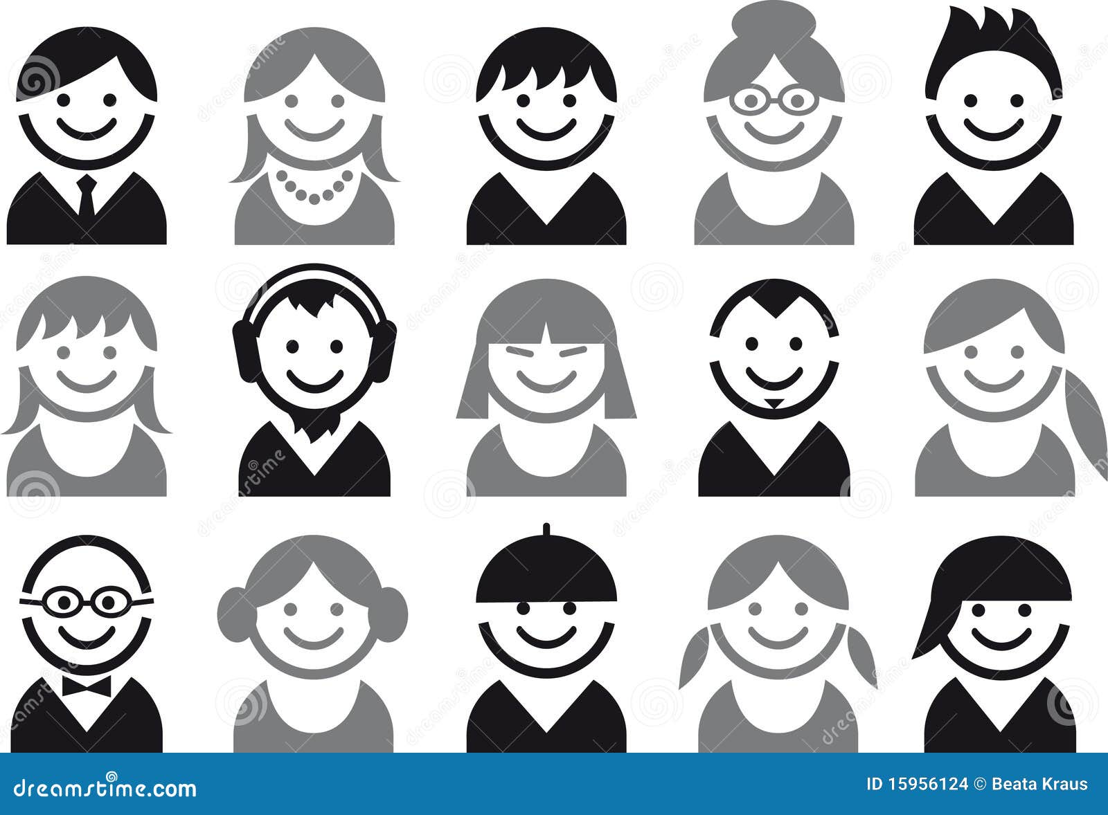 Iconos de la gente ilustración del vector. Ilustración de forma - 15956124