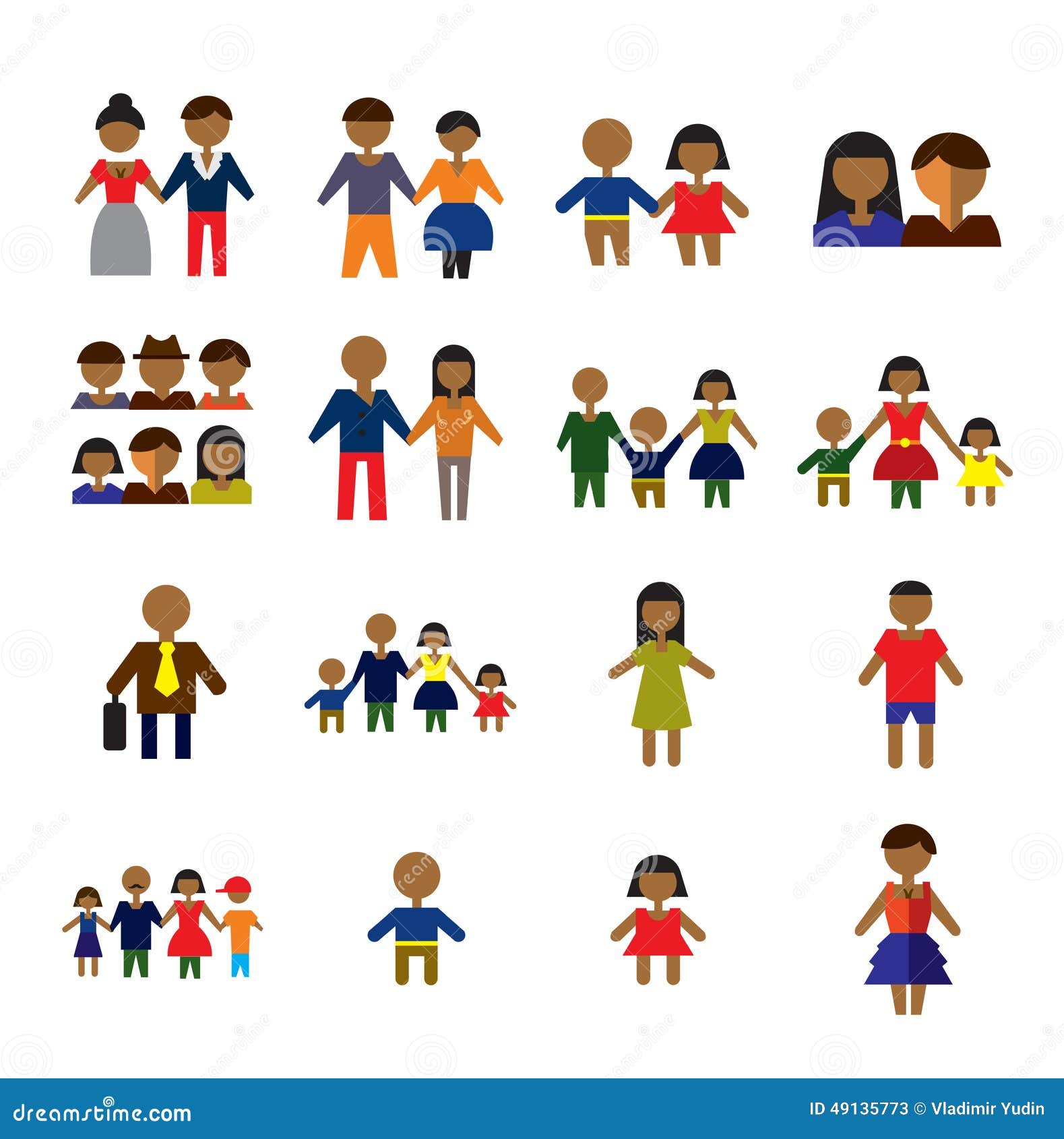 Iconos de la gente ilustración del vector. Ilustración de muchacho ...