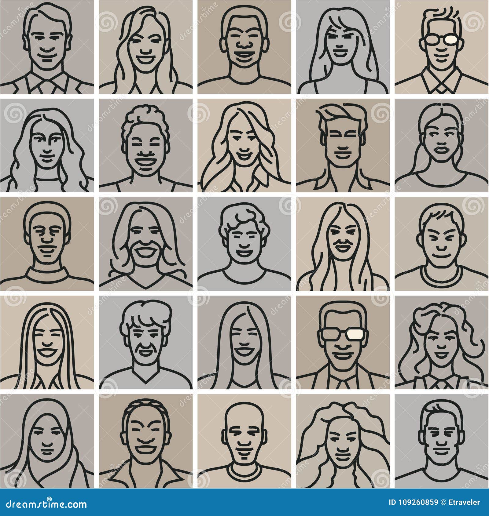 Iconos De La Gente, Grupo De Diversa Gente Ilustración del Vector ...