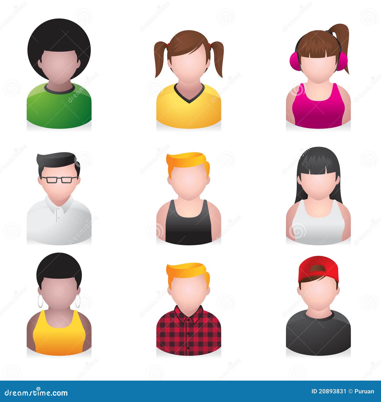 Iconos de la gente - joven ilustración del vector. Ilustración de ...