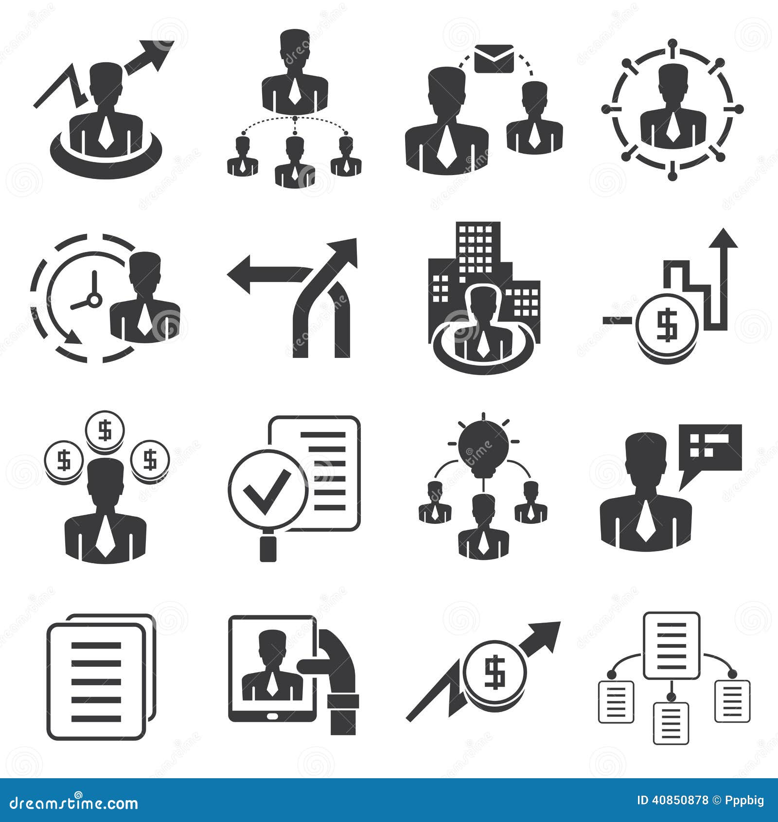 Iconos De La Gestión De Negocio Stock de ilustración - Ilustración de ...