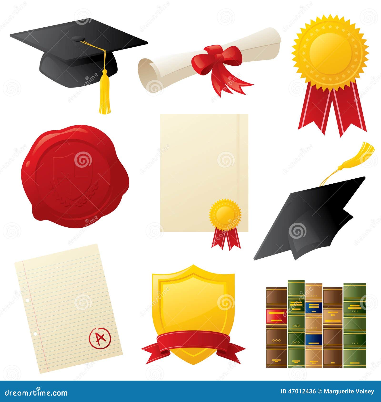 Iconos de la graduación ilustración del vector. Ilustración de ...
