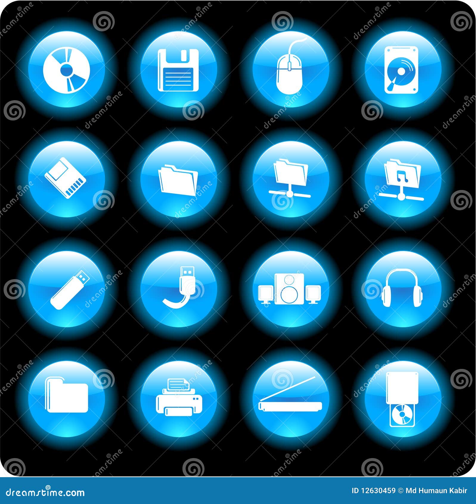 Iconos de la informática ilustración del vector. Ilustración de ...