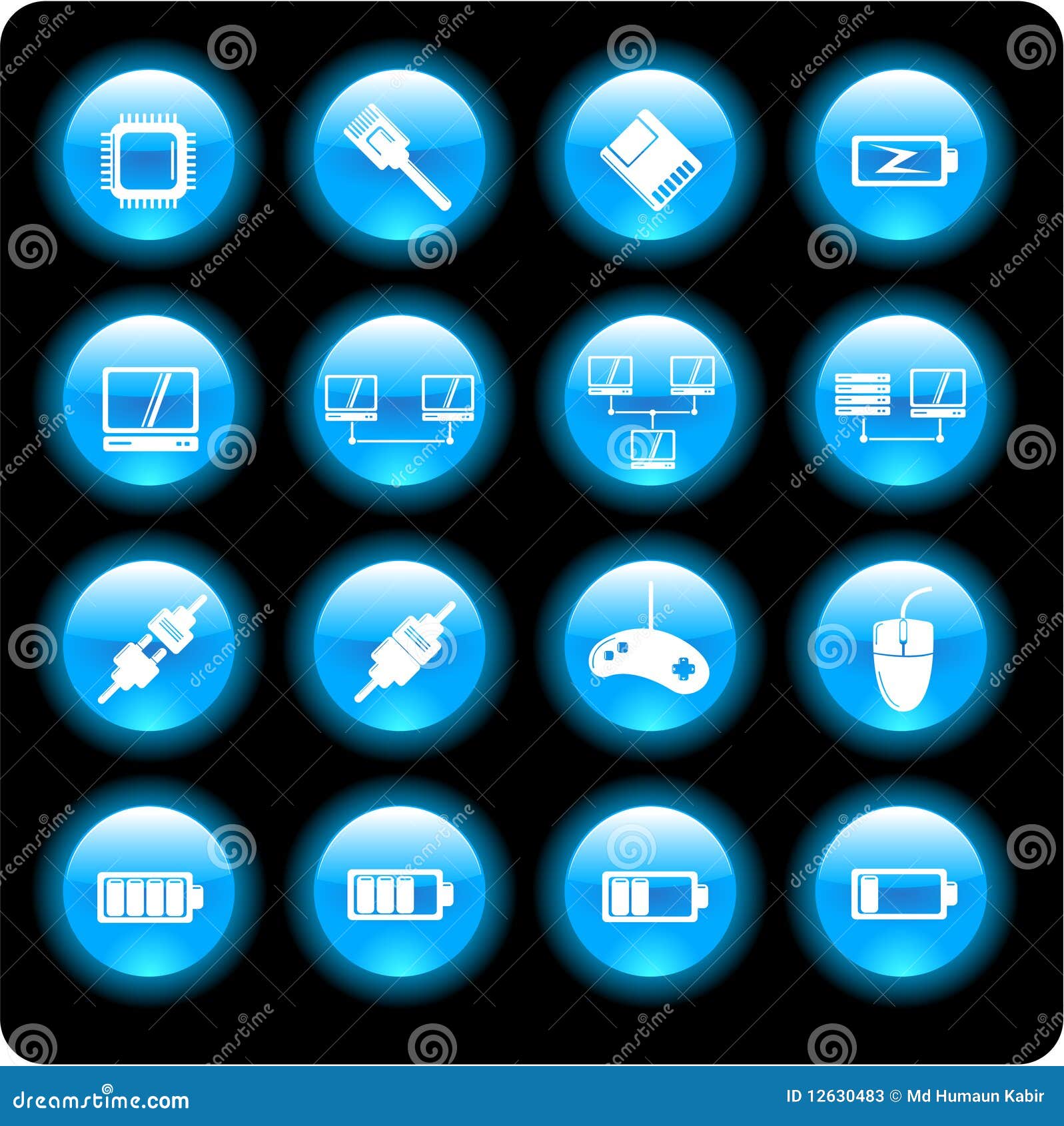 Iconos de la informática ilustración del vector. Ilustración de monitor ...