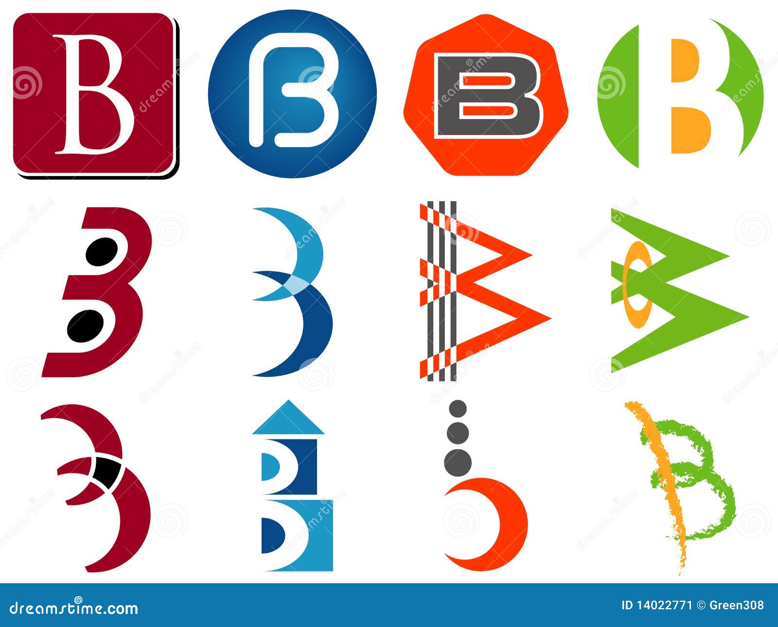 Iconos De La Insignia De La Letra B Ilustración del Vector ...