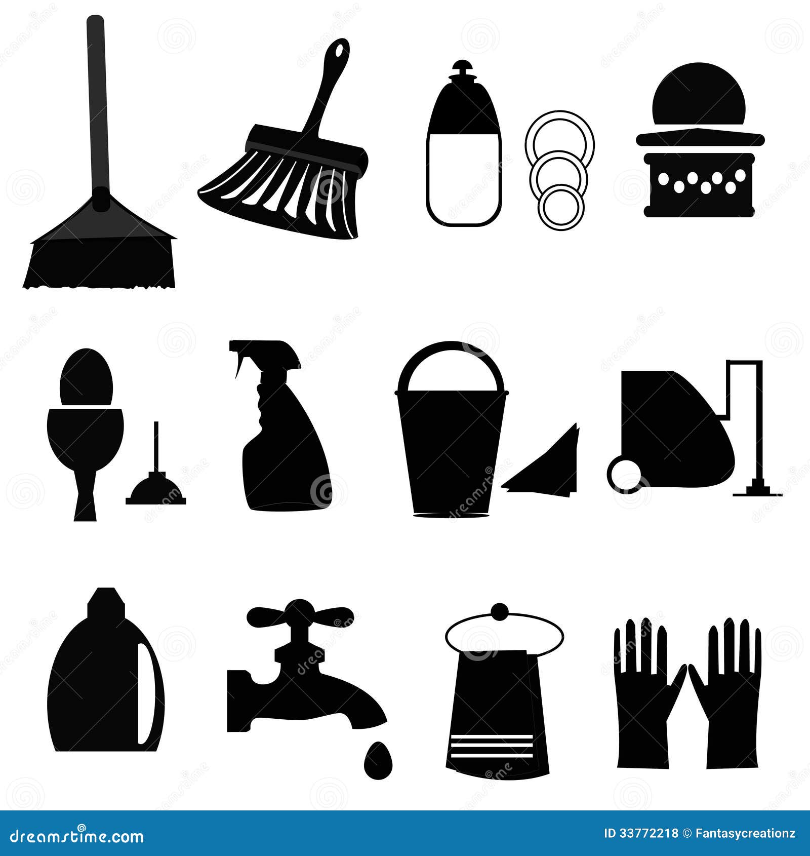 Iconos de la limpieza ilustración del vector. Ilustración de higiene ...