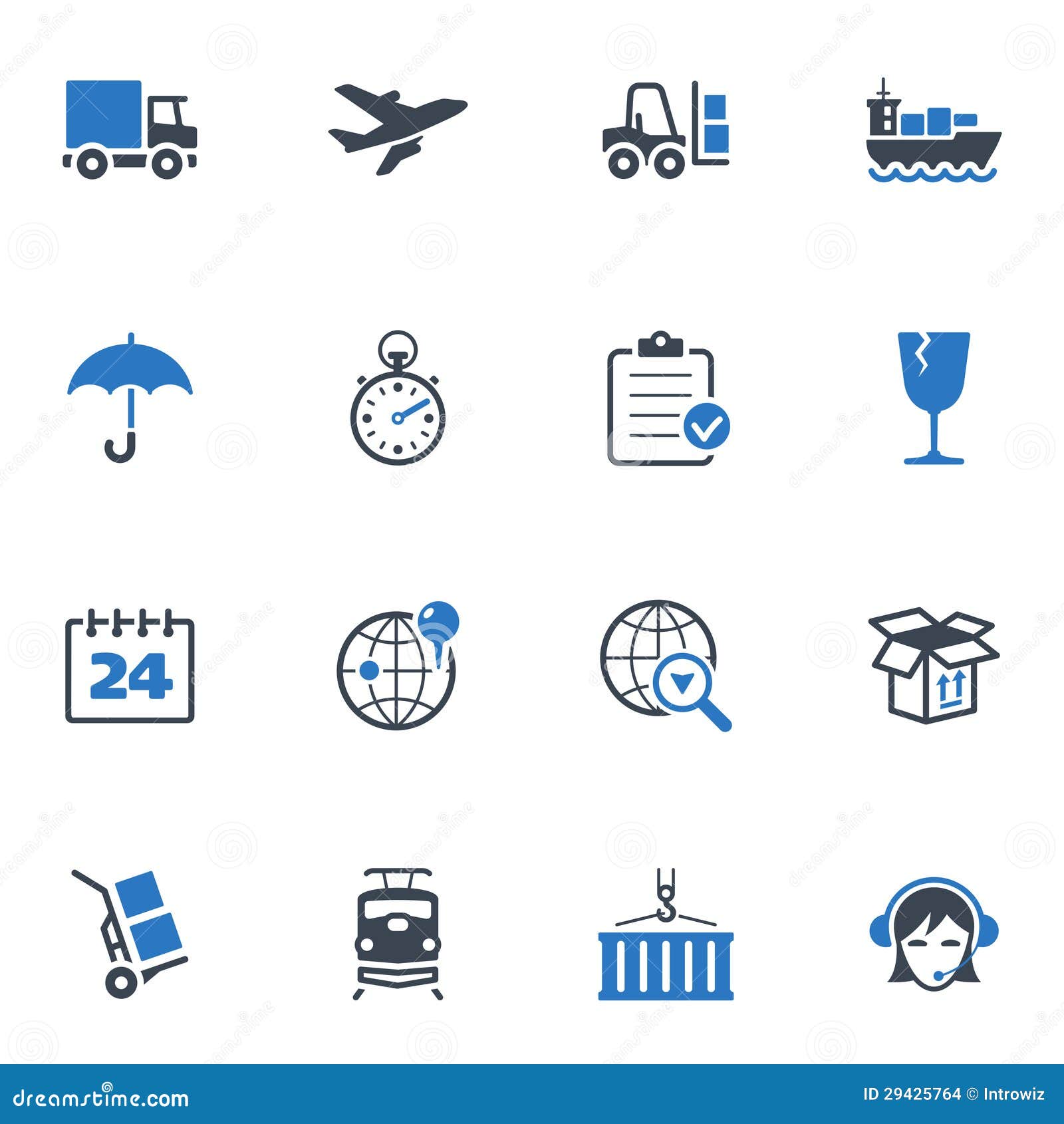 Iconos De La Logística - Serie Azul Ilustración del Vector ...