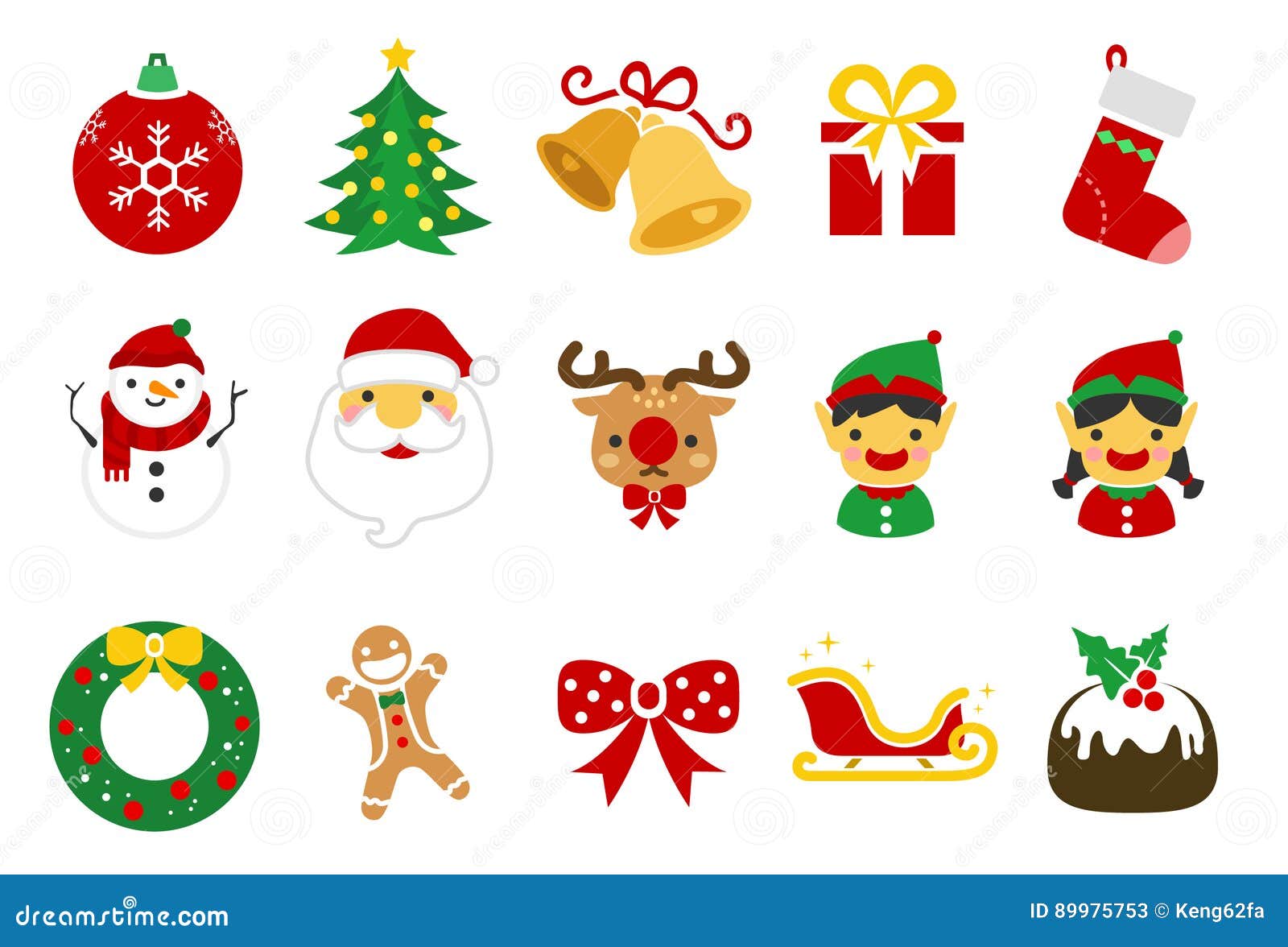Iconos de la Navidad ilustración del vector. Ilustración de nuevo ...