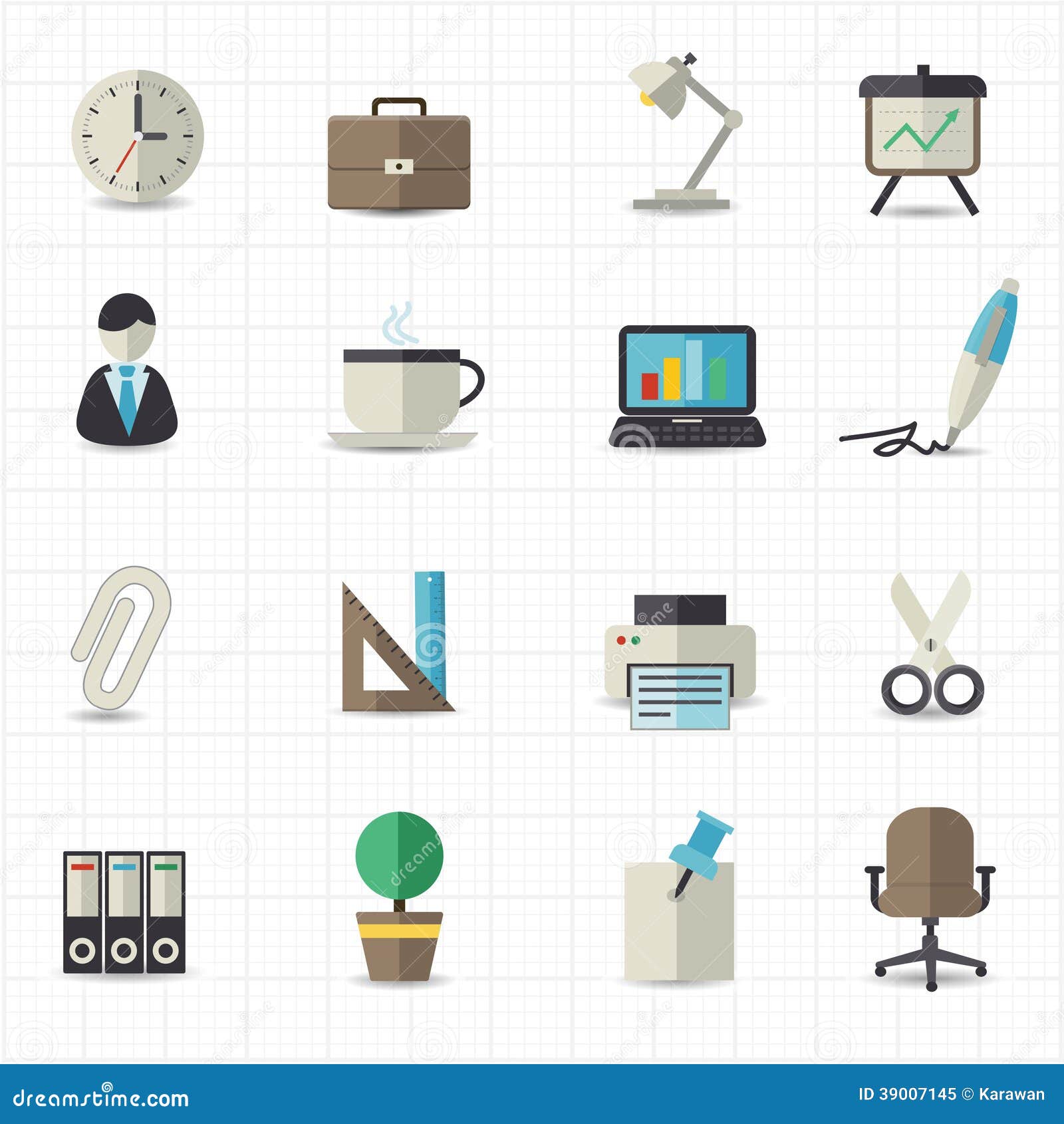 Iconos de la oficina ilustración del vector. Ilustración de ...