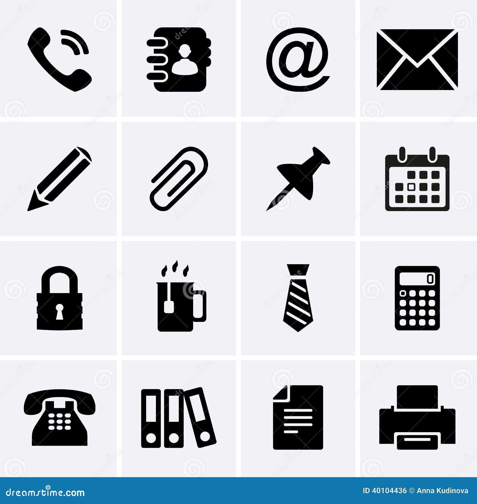 Iconos de la oficina ilustración del vector. Ilustración de agujas ...