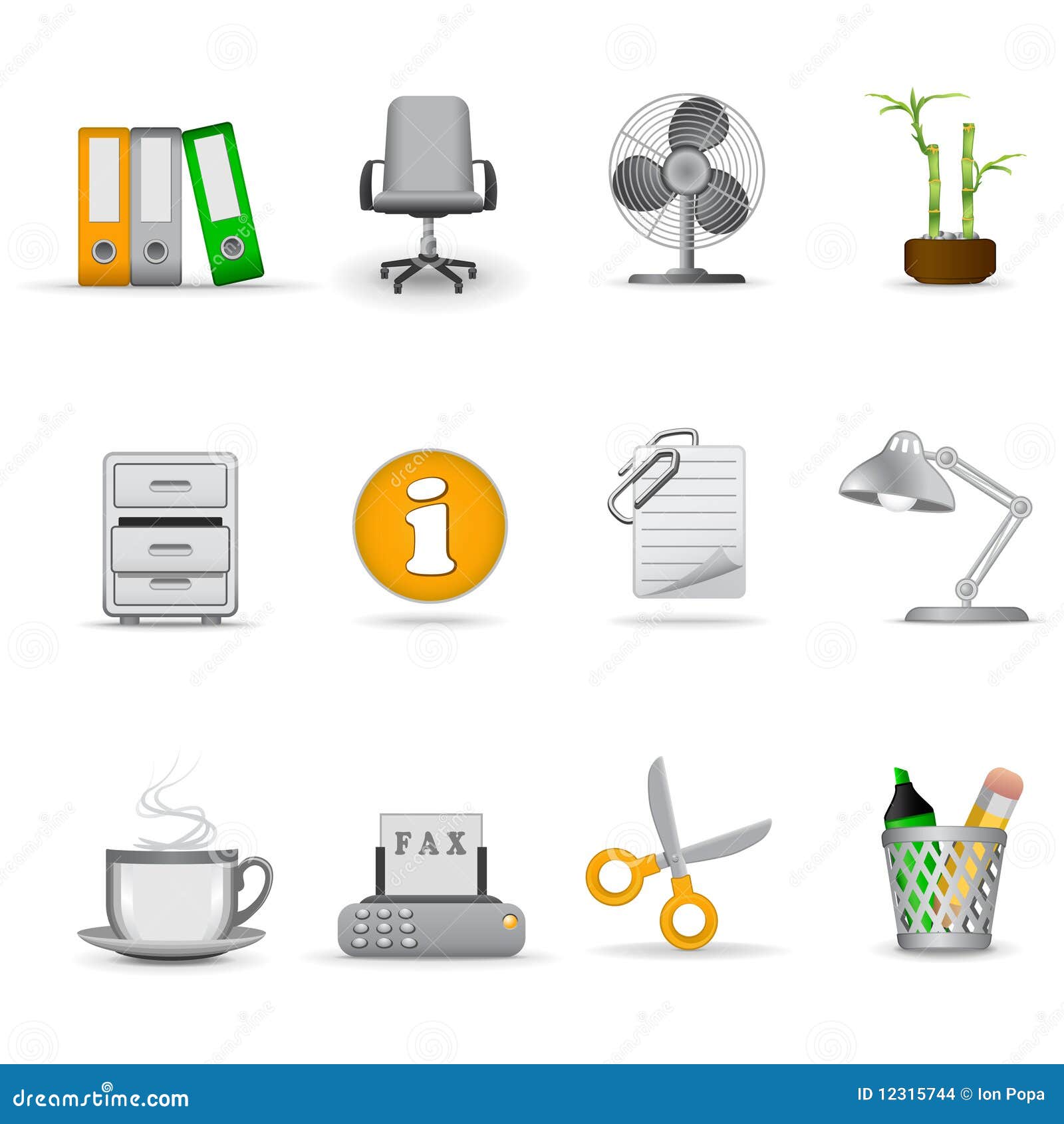 Iconos De La Oficina, Parte 1 Ilustración del Vector - Ilustración de ...