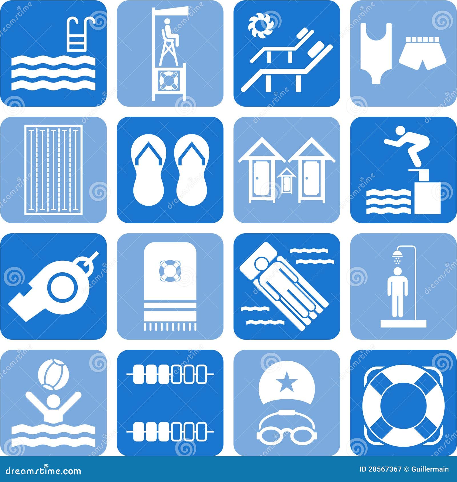 Iconos de la piscina ilustración del vector. Ilustración de actividad ...