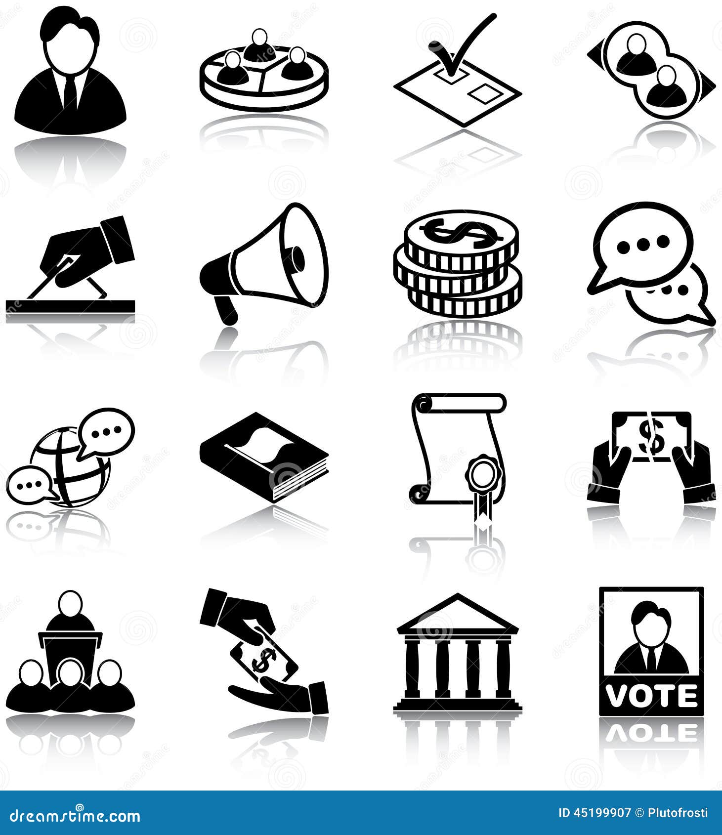 Iconos de la política ilustración del vector. Ilustración de paro ...
