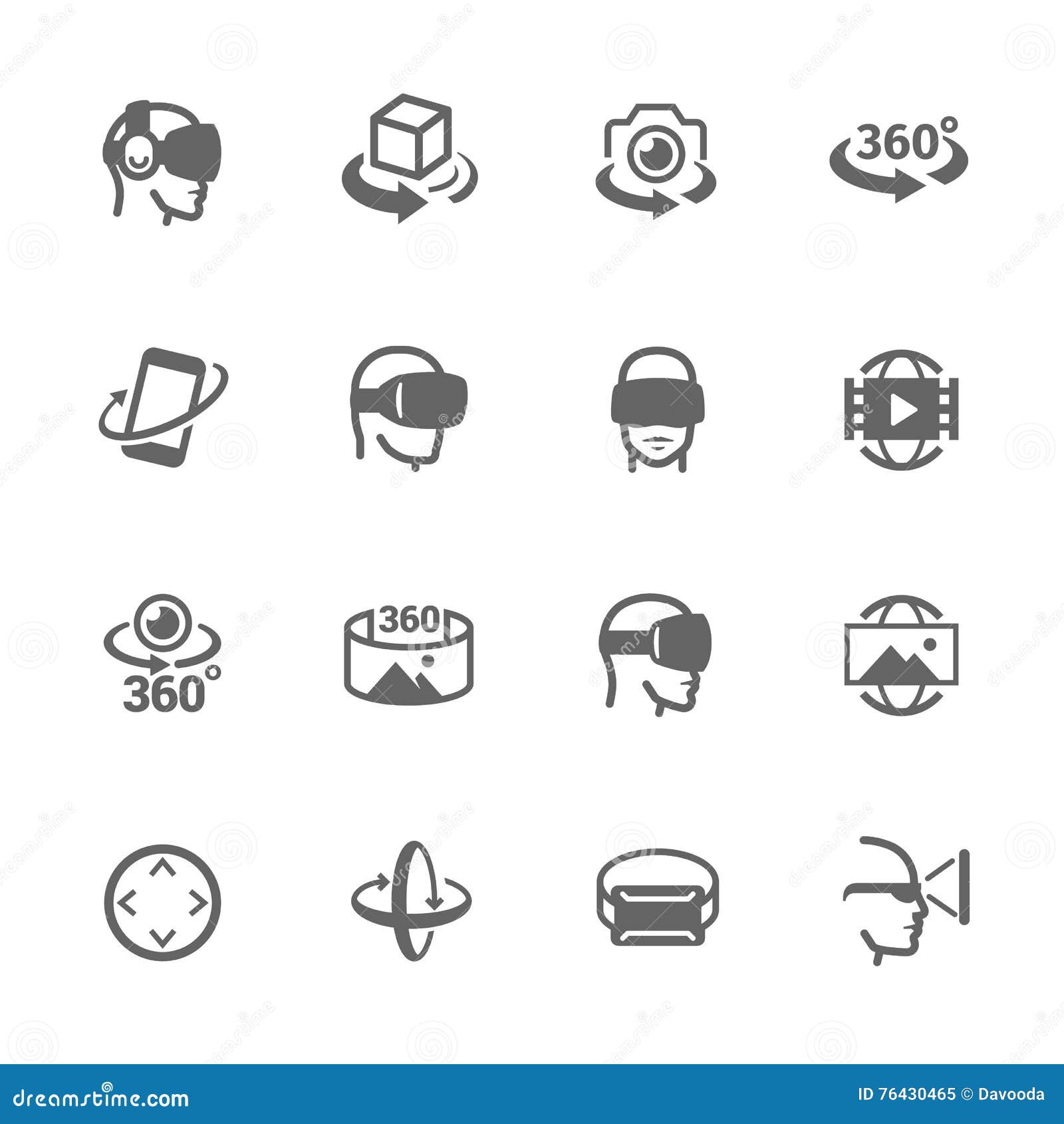 Iconos De La Realidad Virtual Ilustración del Vector - Ilustración de ...