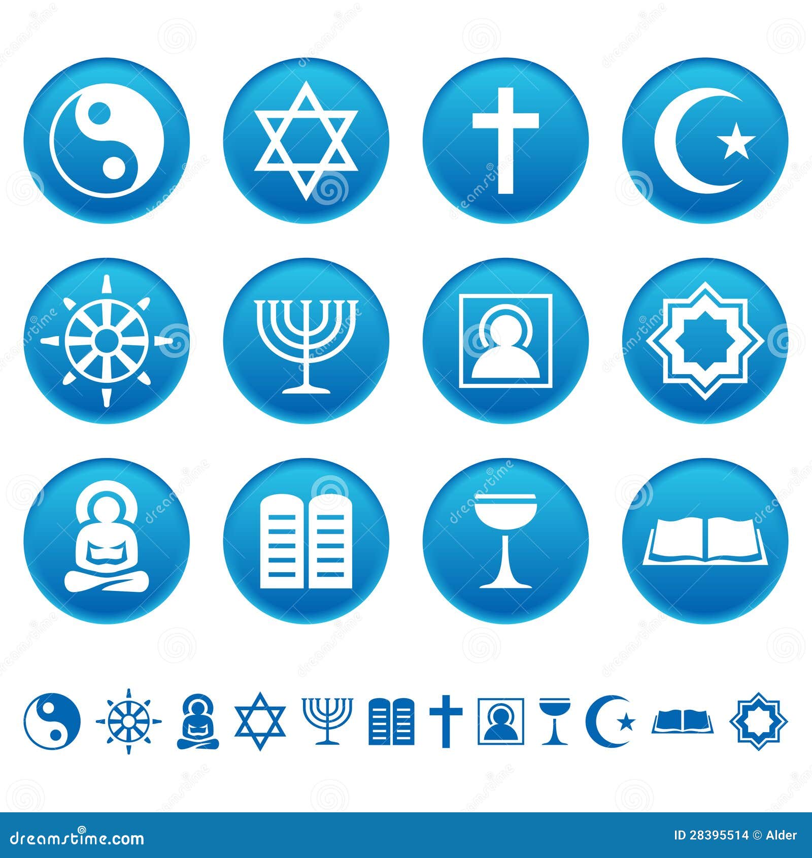 Iconos de la religión ilustración del vector. Ilustración de elementos ...