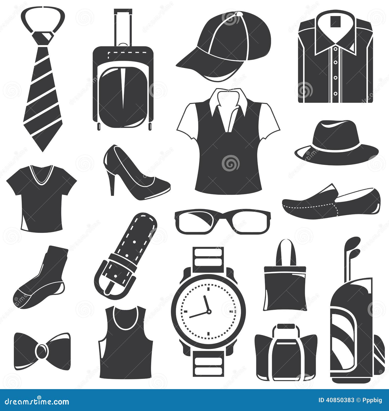 Iconos de la ropa stock de ilustración. Ilustración de icono - 40850383