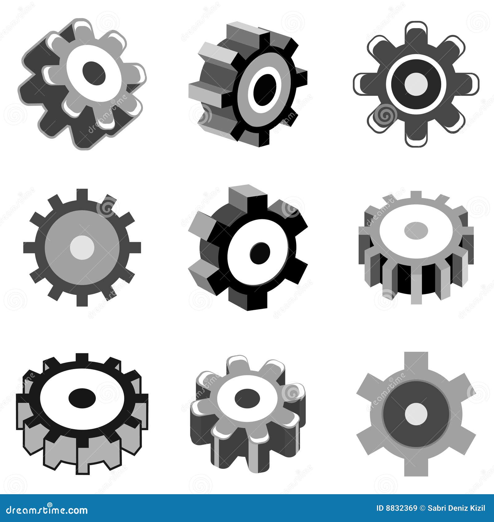 Iconos De La Rueda De Engranaje Ilustración del Vector - Ilustración de ...