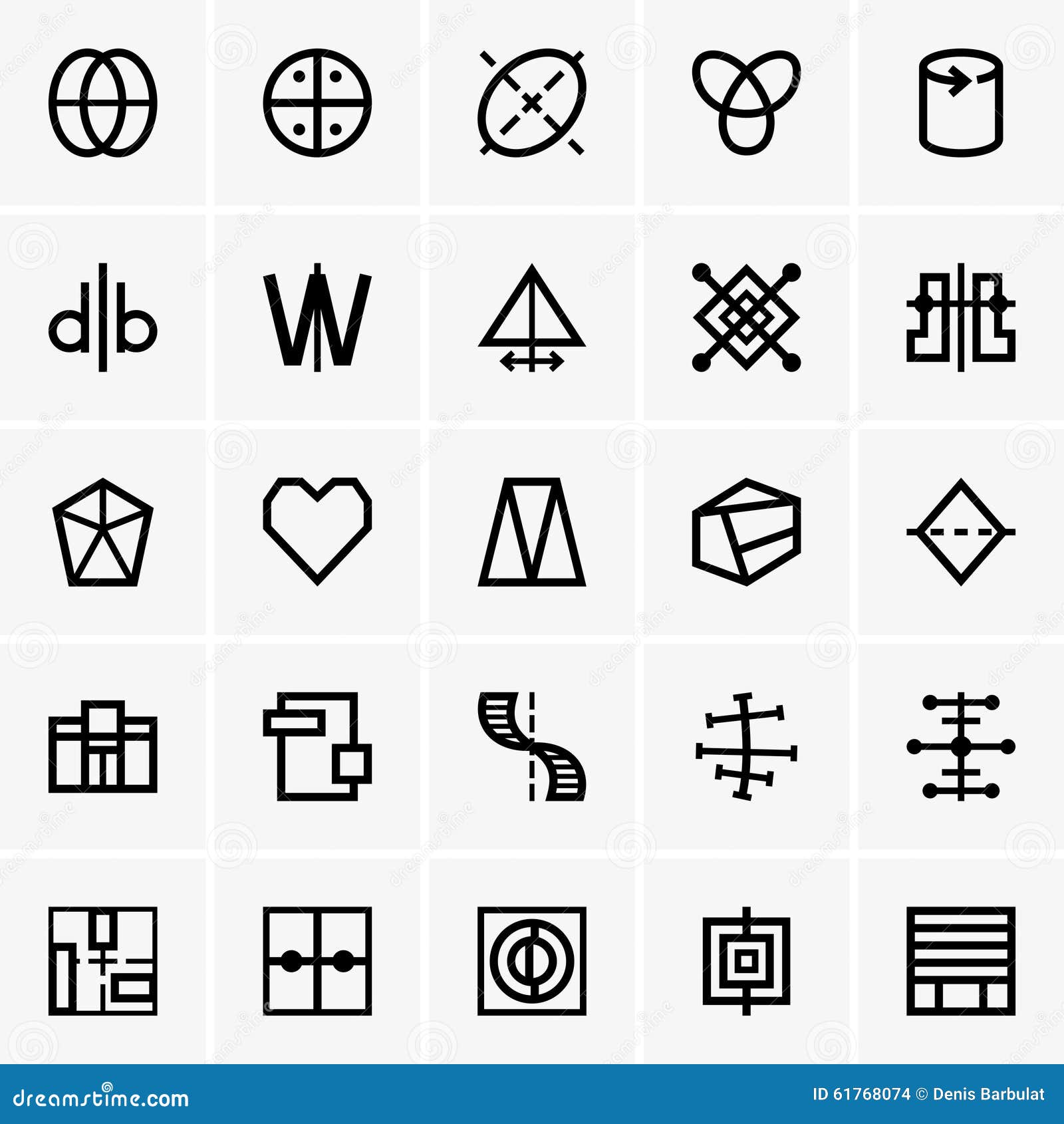 Iconos de la simetría ilustración del vector. Ilustración de forma ...