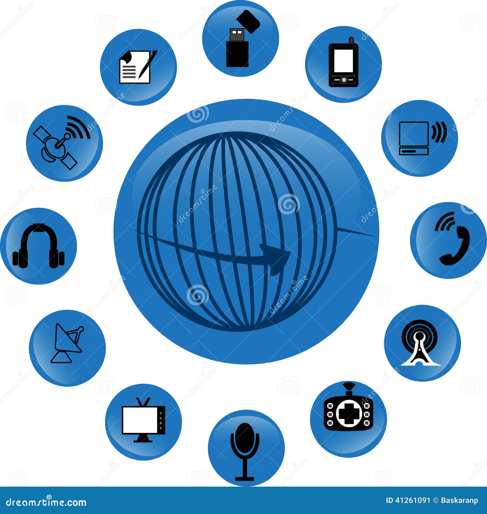 Iconos De La Telecomunicación Ilustración del Vector - Ilustración de ...