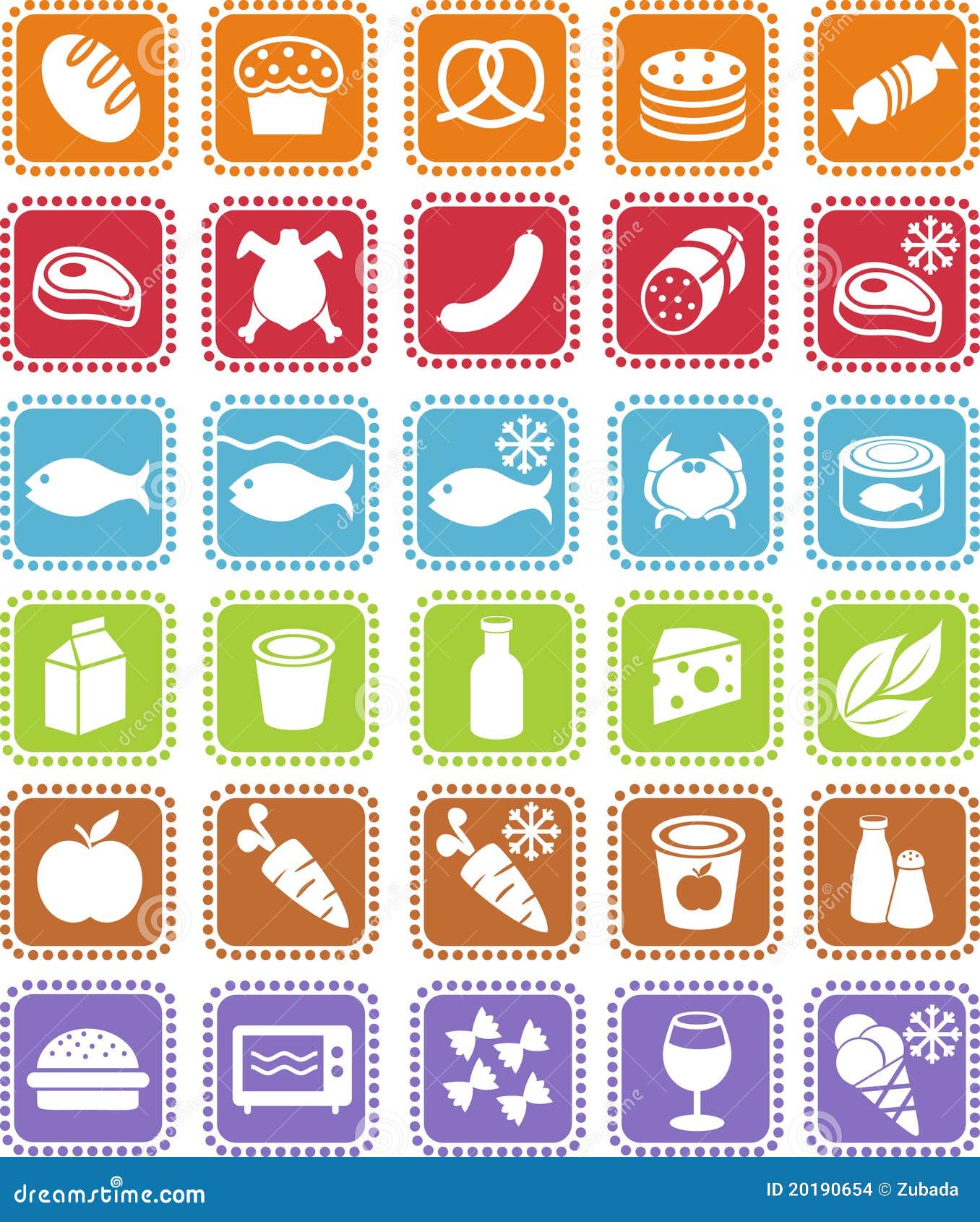 Iconos De La Tienda De Comestibles Ilustración del Vector - Ilustración ...